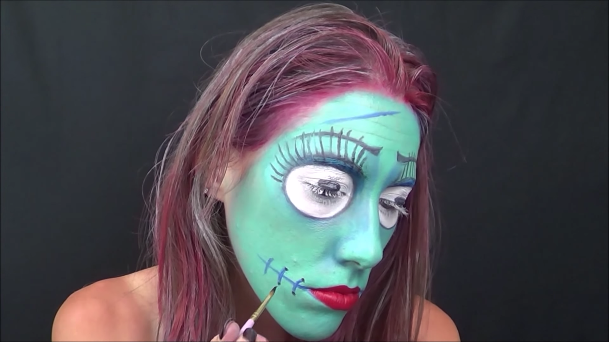 Sally From Nightmare Before Christmas Makeup Transformation : 8 Steps ...