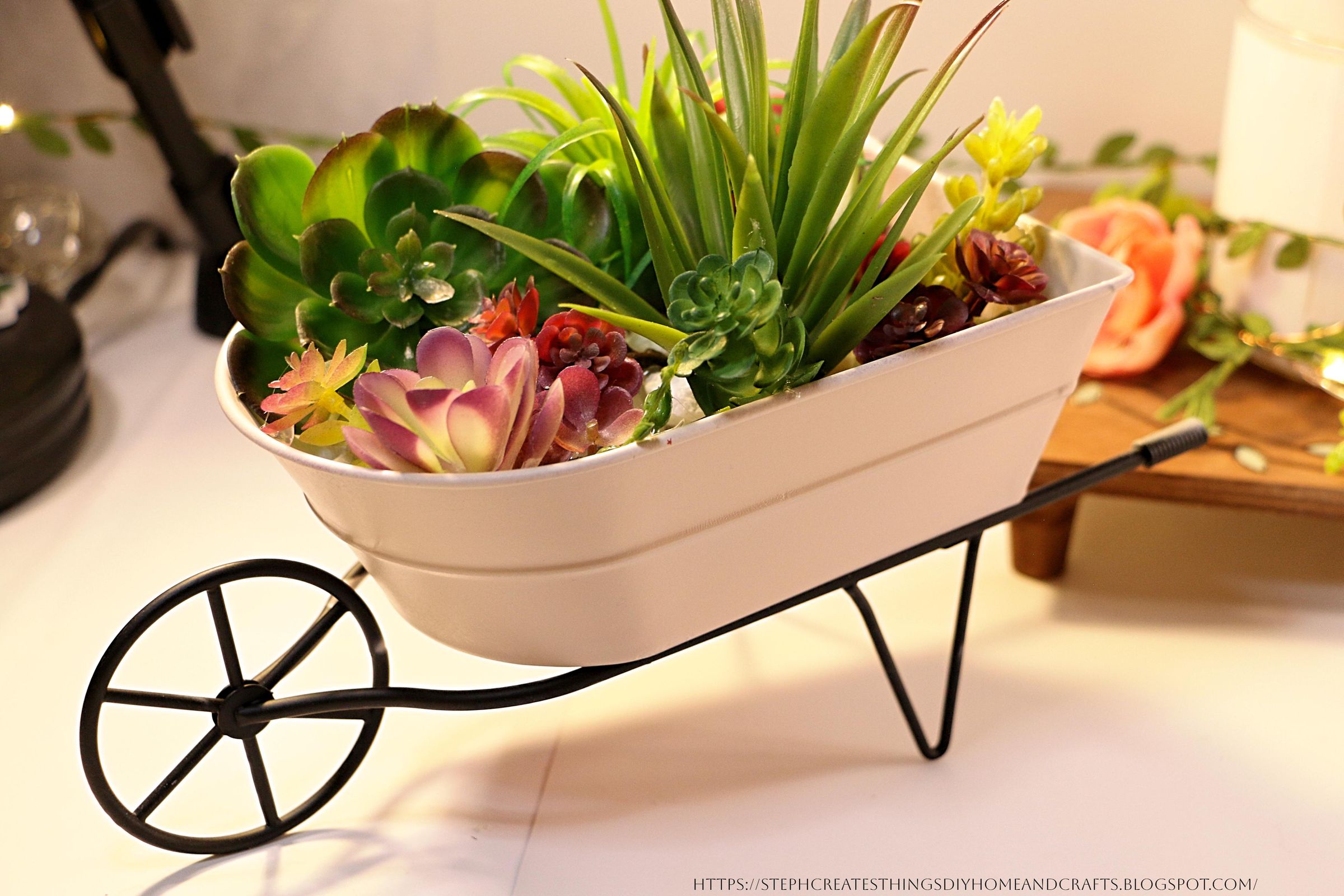 $5 MINI WHEELBARROW DECORATION REDESIGN : 5 Steps (with Pictures ...