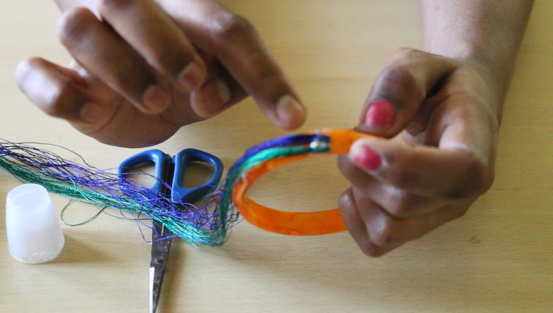 How to Make Stone Silk Thread Bangles in 5-Minute || Crafts for ...