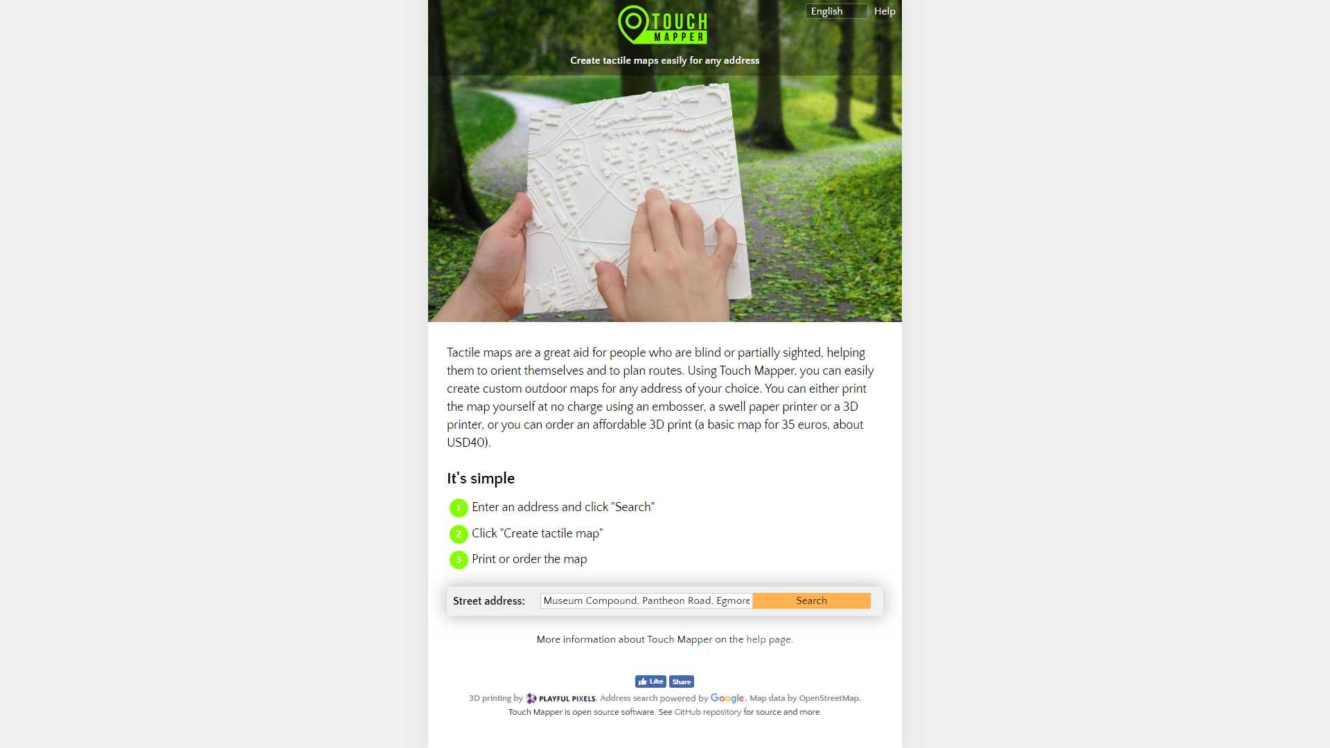 Tactile Map for People With Blindness or Partial Blindness Using Touch ...