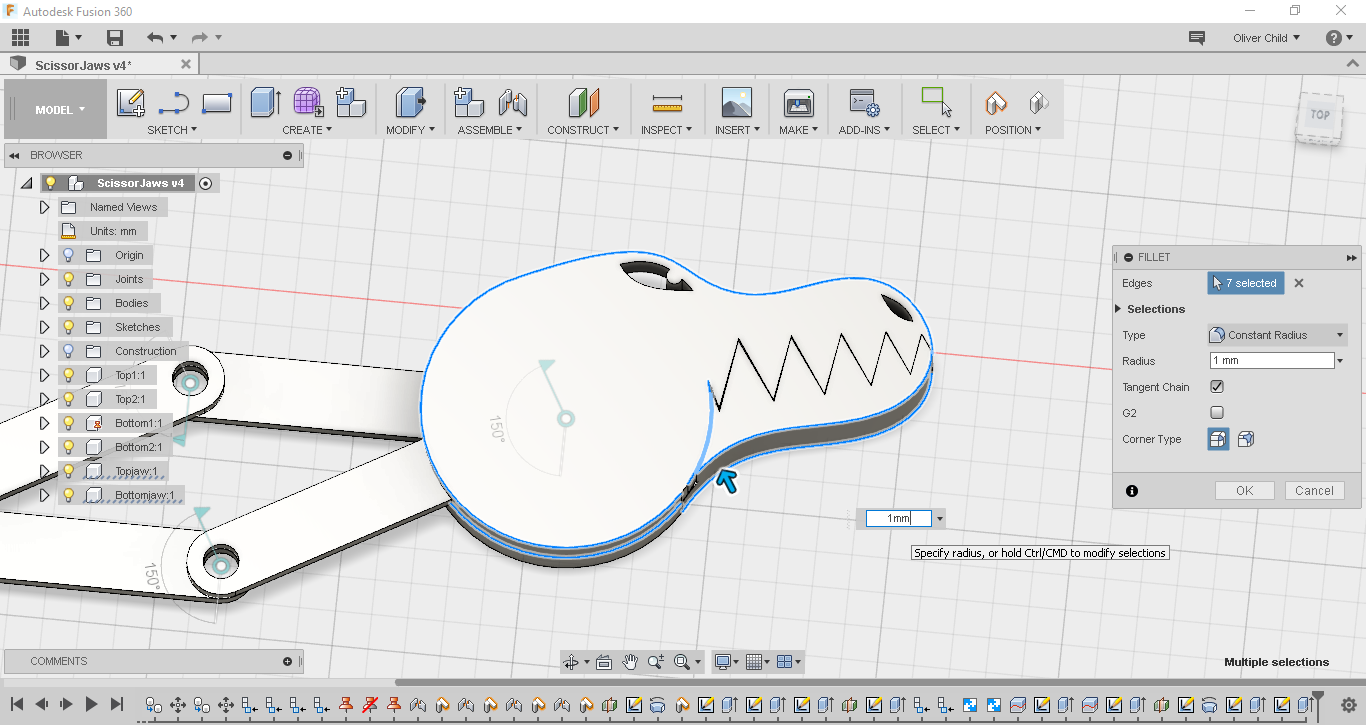Designing Scissor Jaws in Fusion : 11 Steps (with Pictures) - Instructables