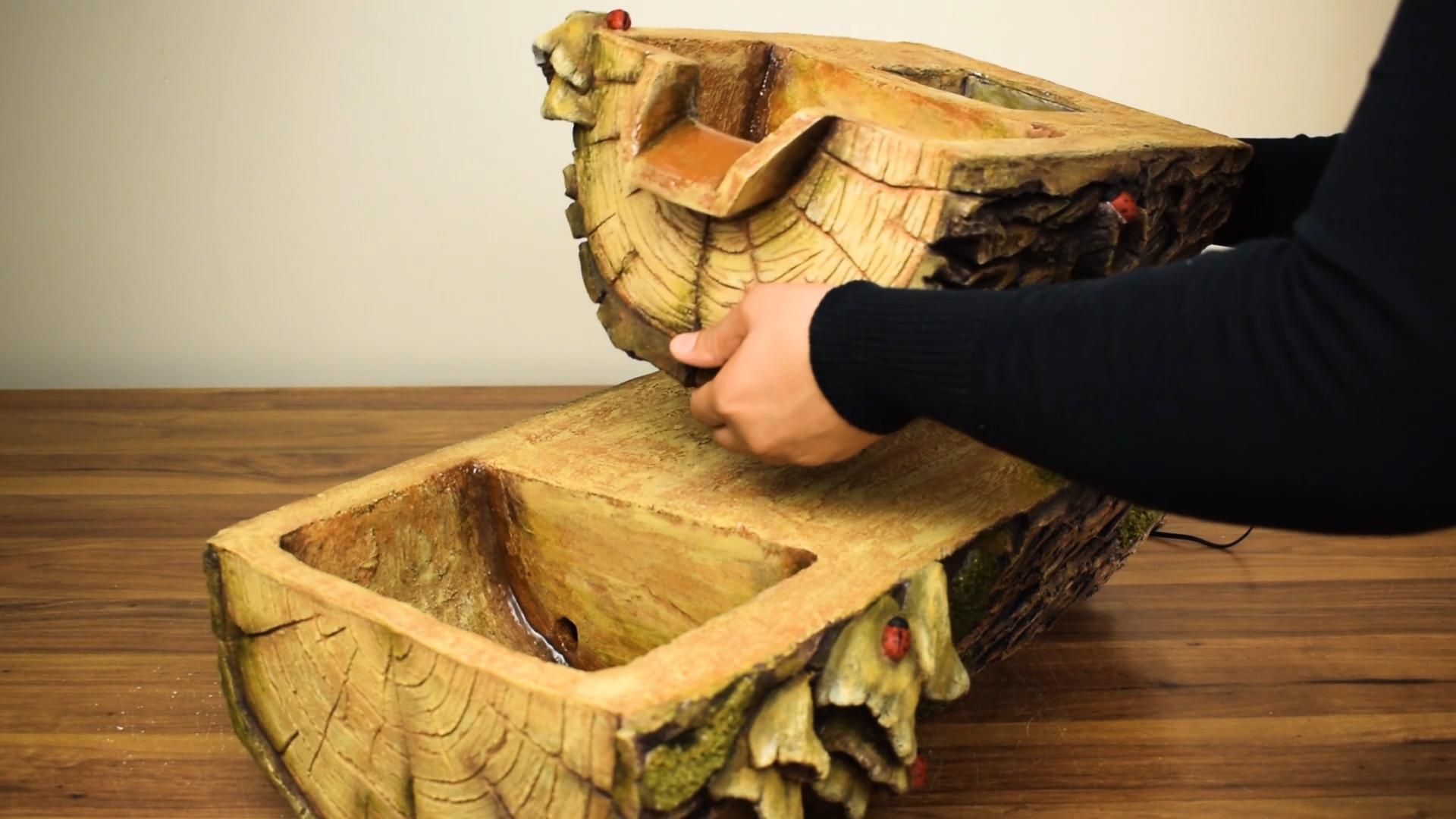 Concrete Tree Log Waterfall Fountain : 15 Steps (with Pictures ...