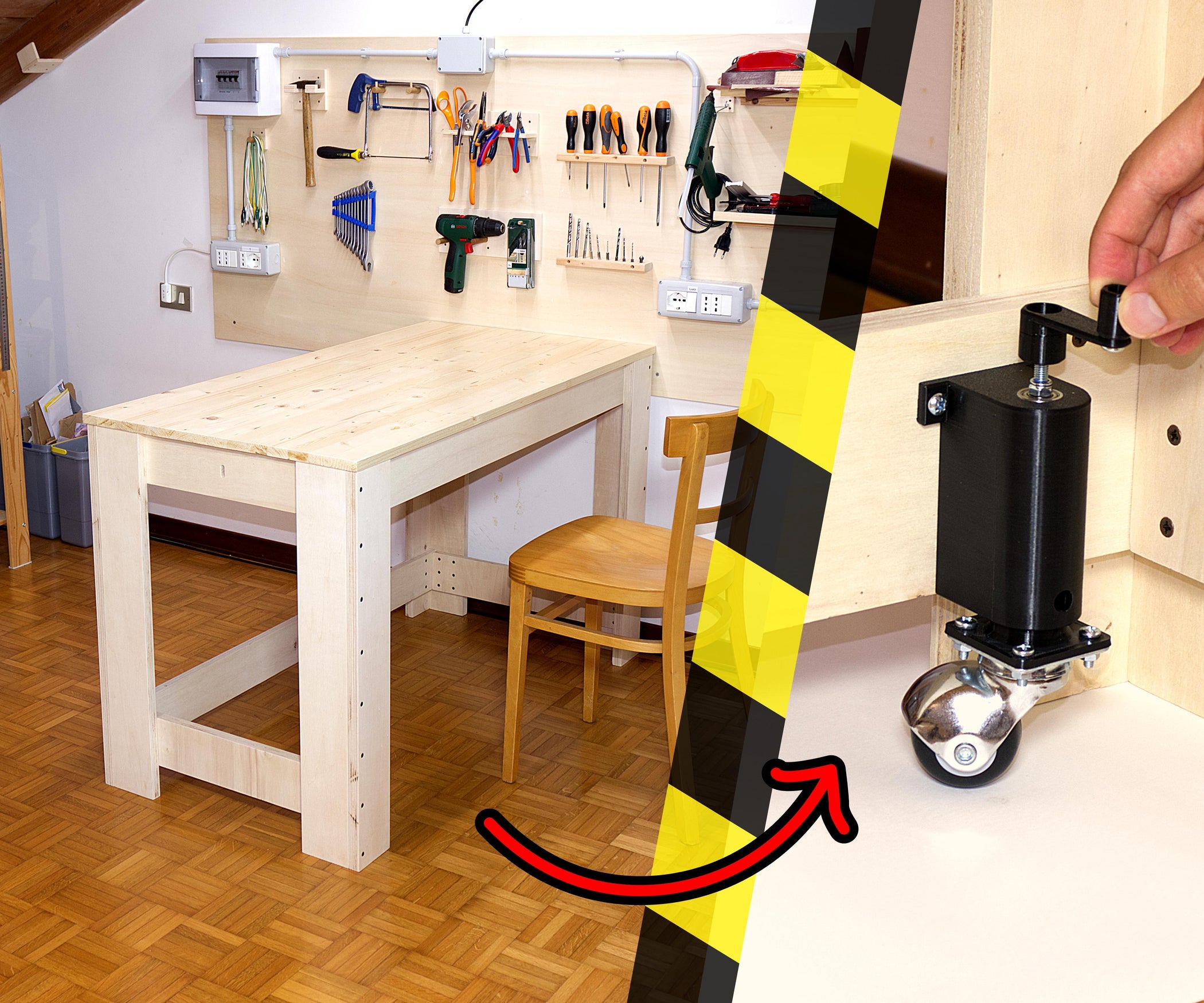 DIY Workbench With Retractile Wheels : 13 Steps (with Pictures ...