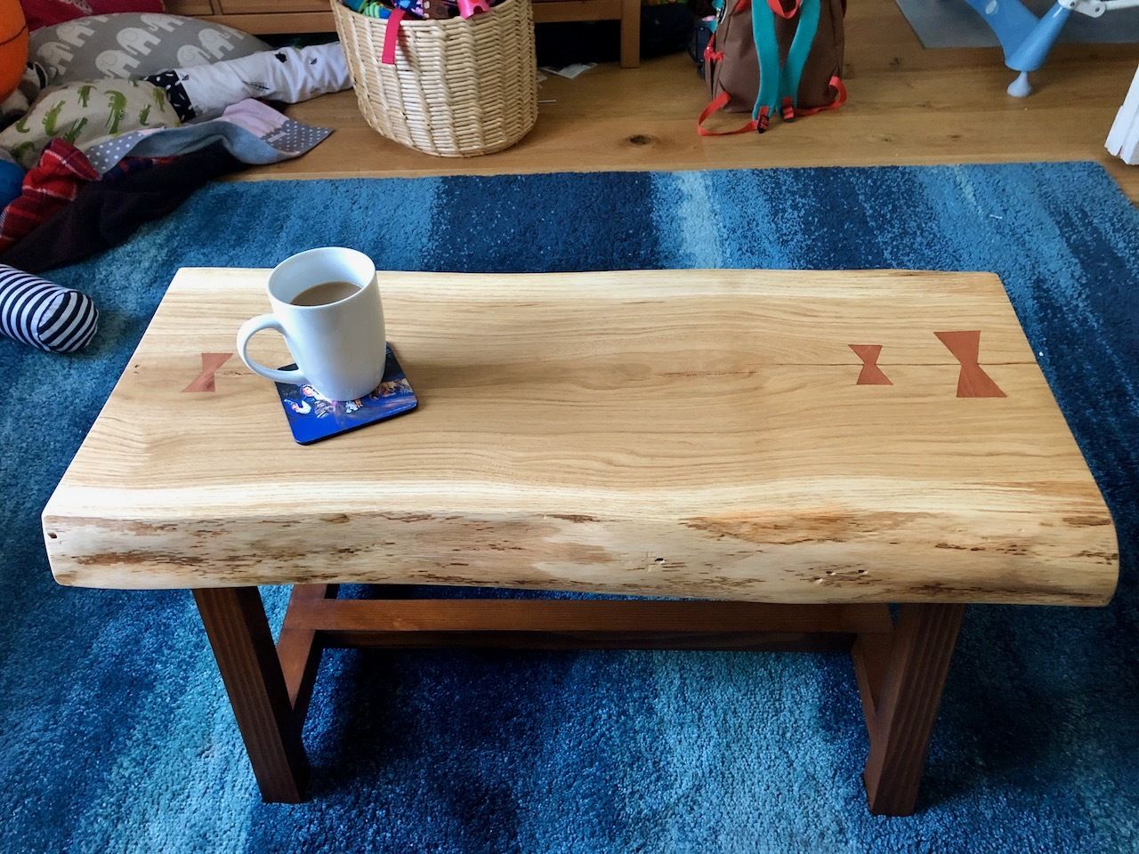 Live Edge Slab Coffee Table With Bow Ties : 11 Steps (with Pictures ...