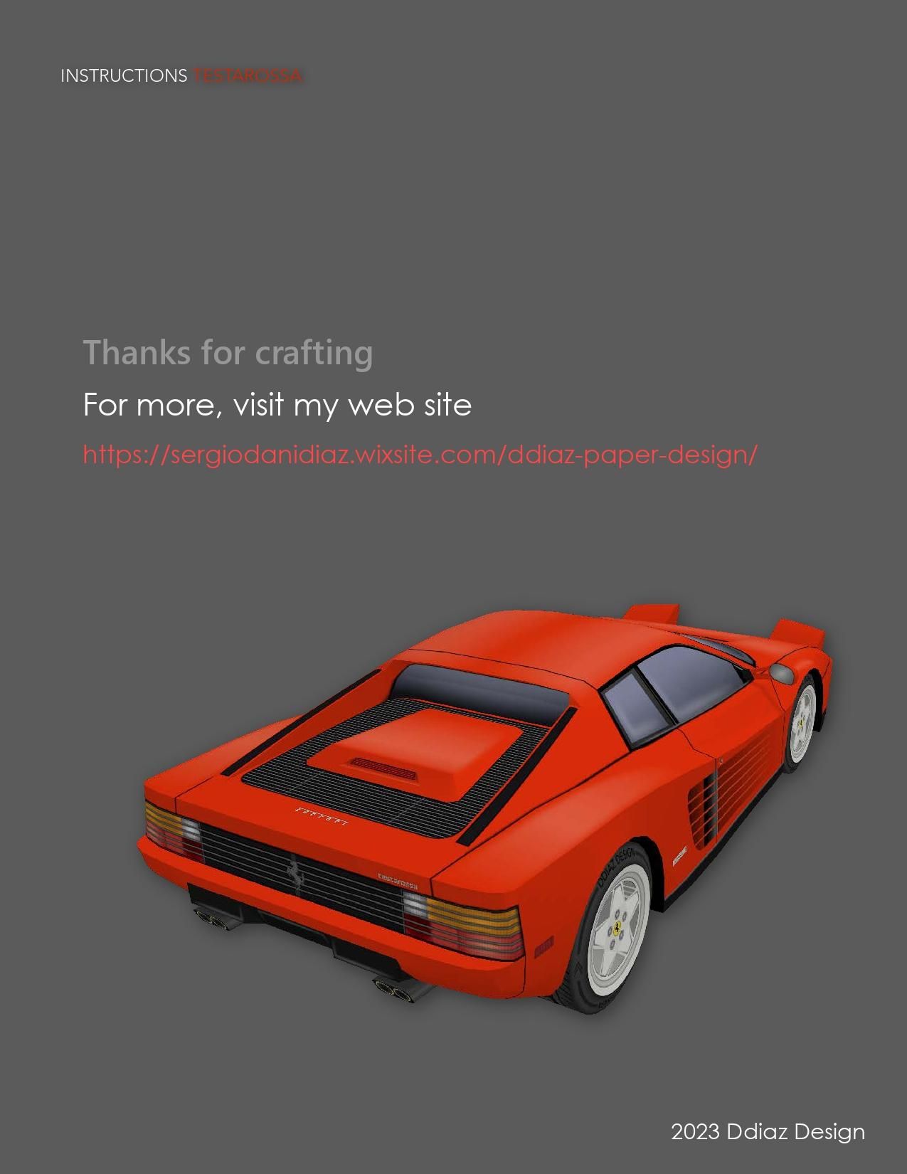 Ferrari Testarossa DIY Paper-Craft - Instructables
