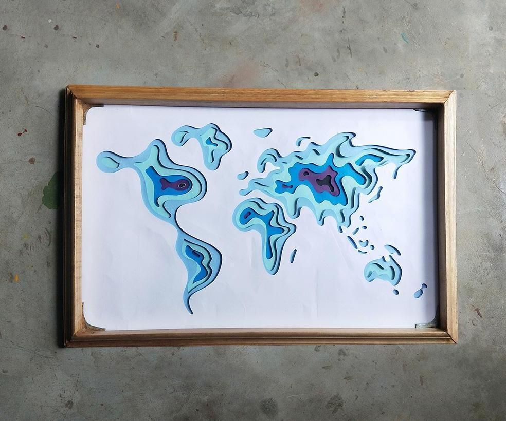 Topographic World Map Art : 11 Steps (with Pictures) - Instructables