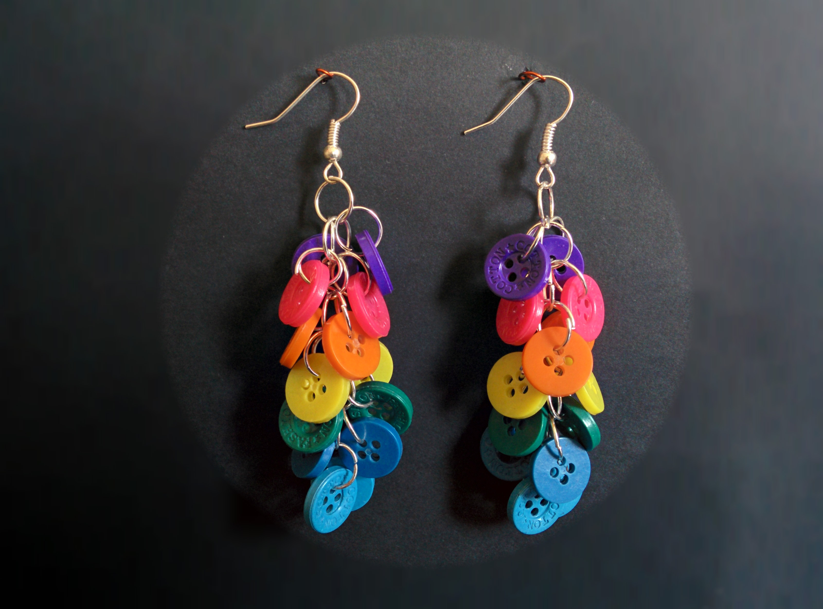 How to Make Rainbow Button Cluster Earrings Easily : 4 Steps (with ...