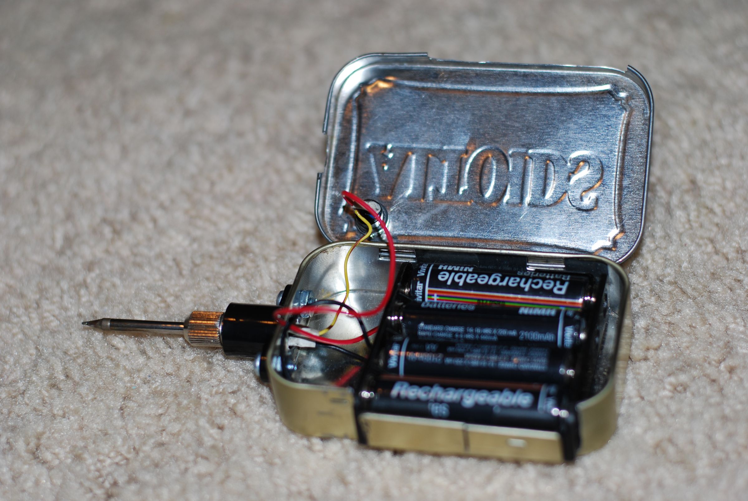 Make a Battery Powered Soldering Iron! in an Altoids Tin? : 4 Steps - Instructables