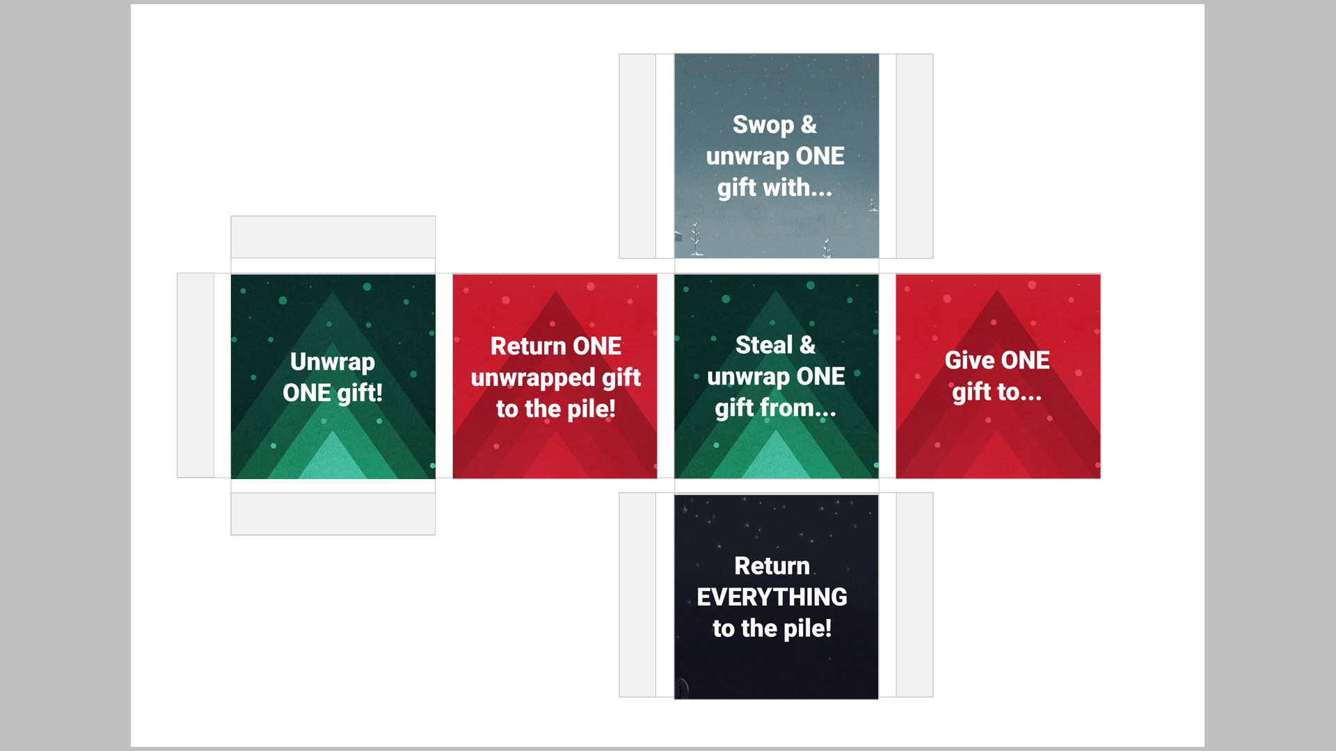 White Elephant Gift Exchange - Custom Rules Dice (with Templates) : 3 ...