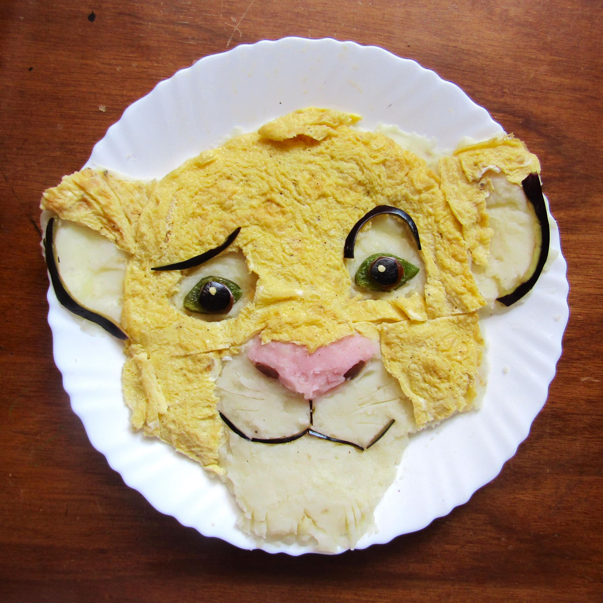 Mashed Potatoes and Omelet As Simba Character : 7 Steps (with Pictures ...
