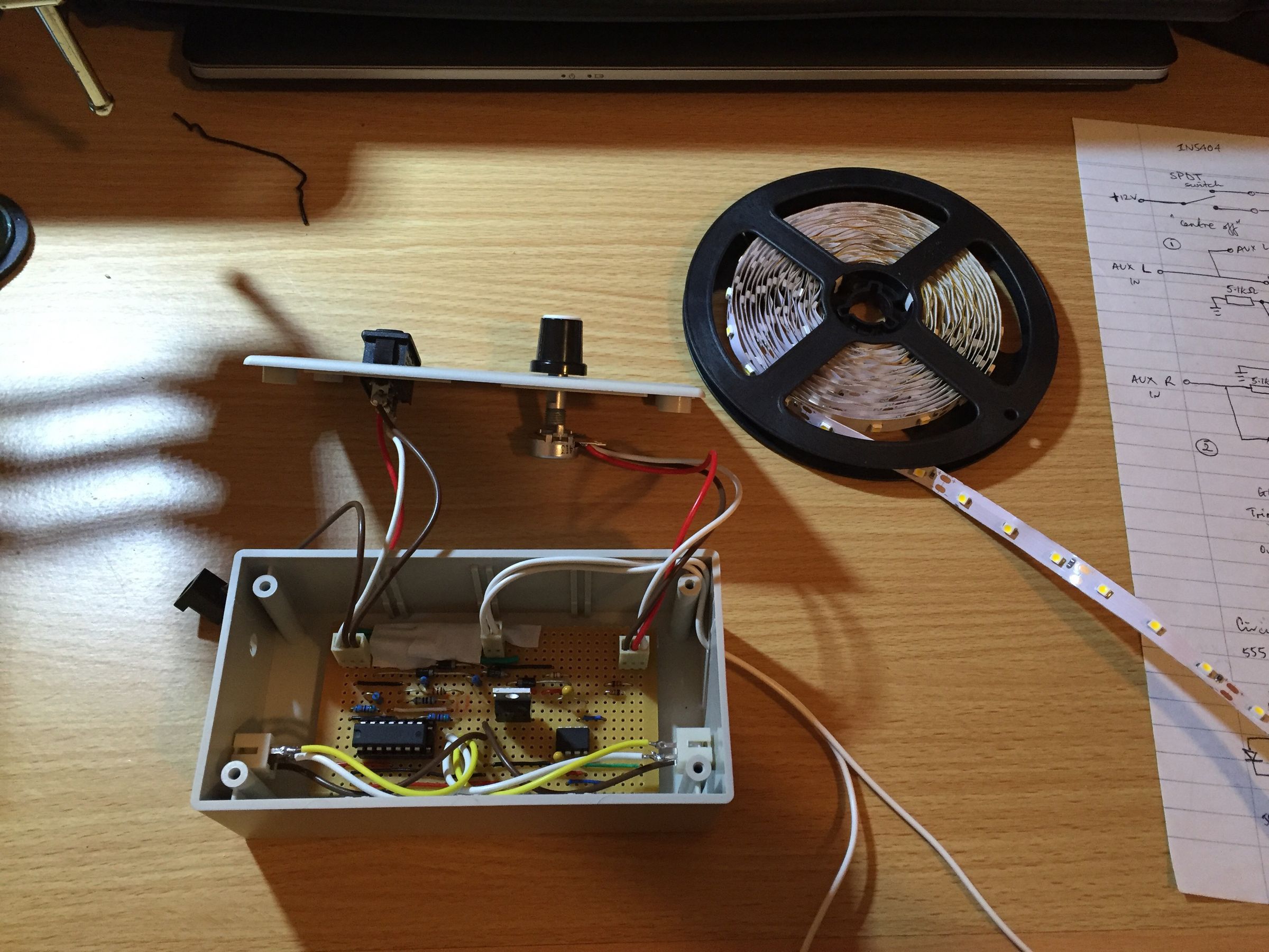 LED Strip Control With Dimmer and Audio Pulsing Circuits : 10 Steps ...