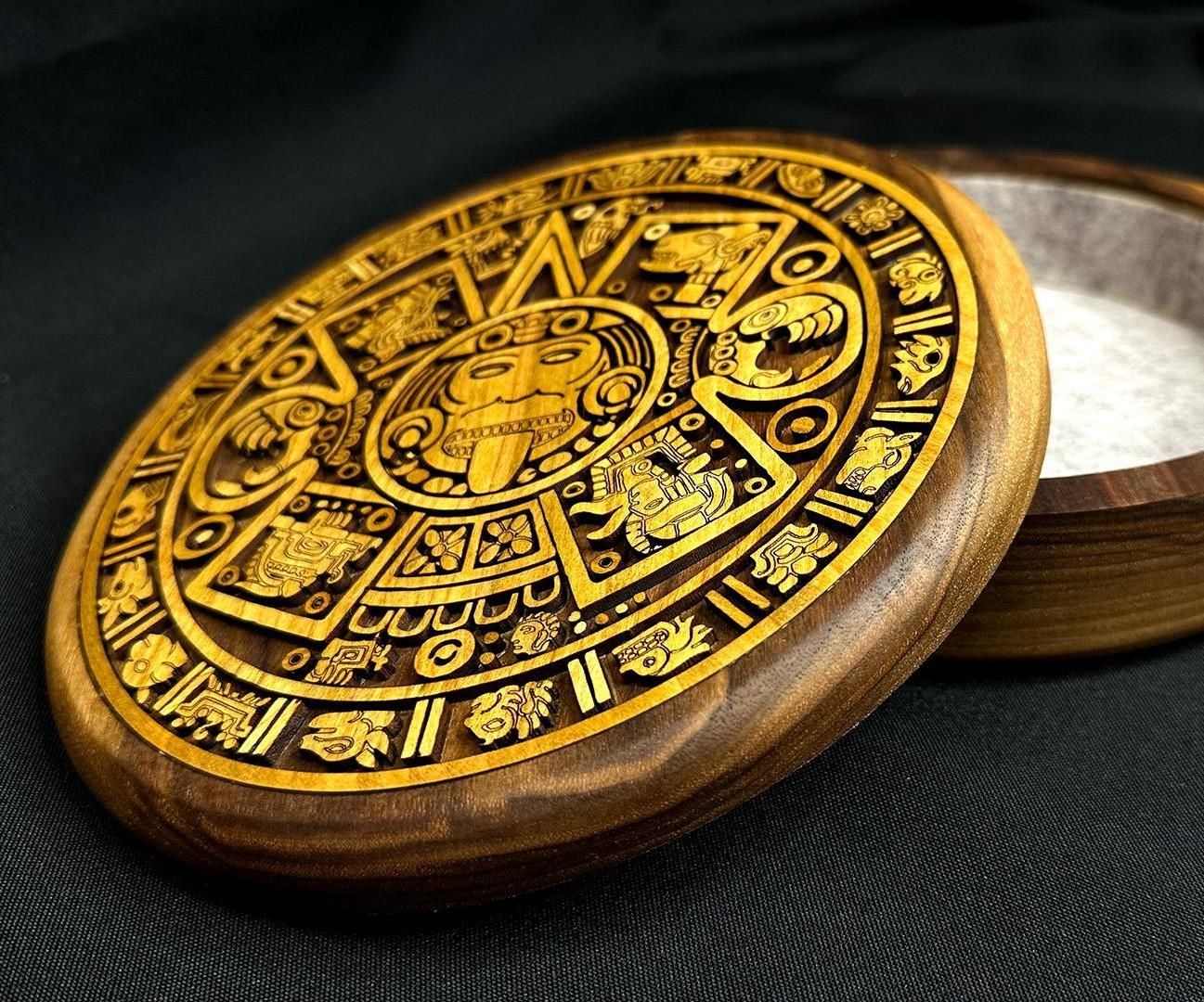 Wooden Round Maya Aztec Jewelry Box : 19 Steps (with Pictures ...