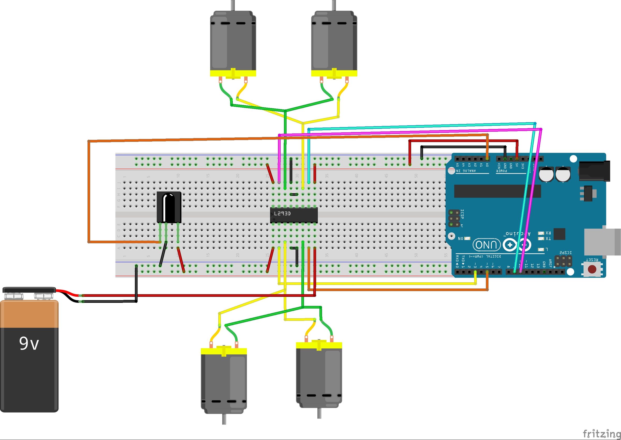 Control 4WD Robot With Tv Remote Using Arduino UNO and L293D : 4 Steps ...