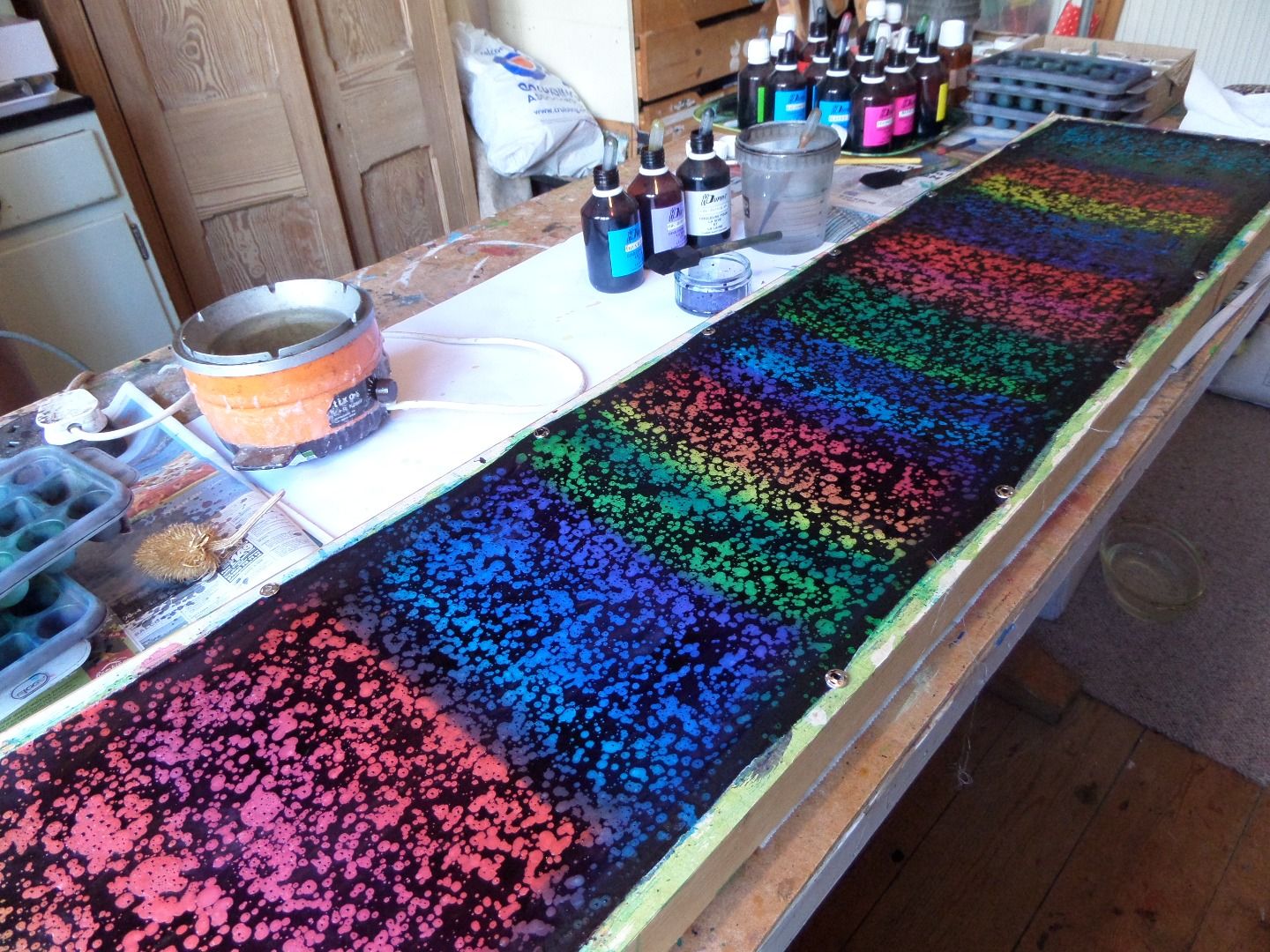 Rainbow Batik Silk Scarf Using a Teazle! : 11 Steps (with Pictures ...