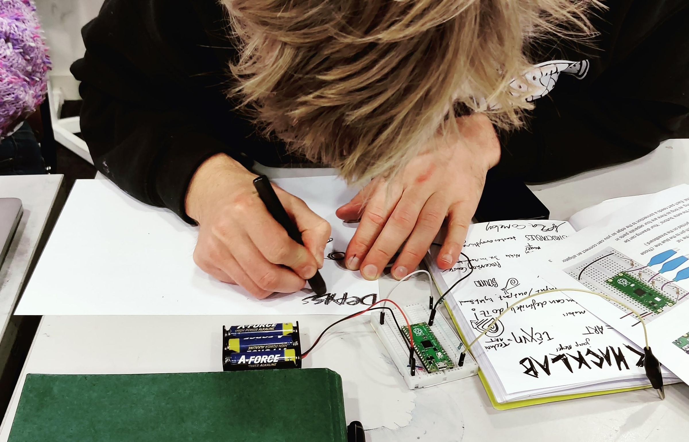 Touch-sensitive Pencil Art With RGB Light and Pico Synthesizer : 10 ...