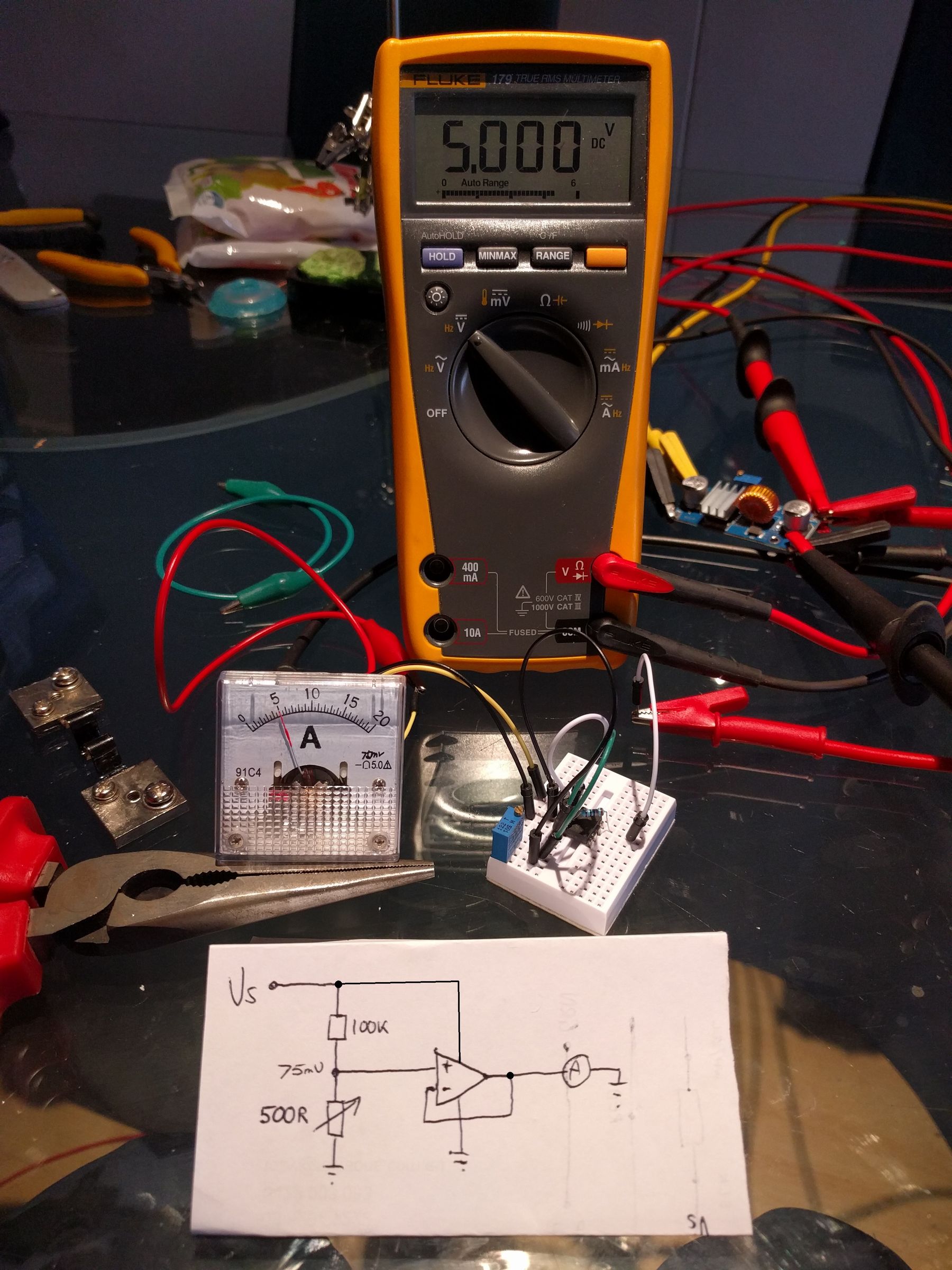 Dual Purpose Analogue DC Meter (DC Ammeter Modified to Read Volts ...