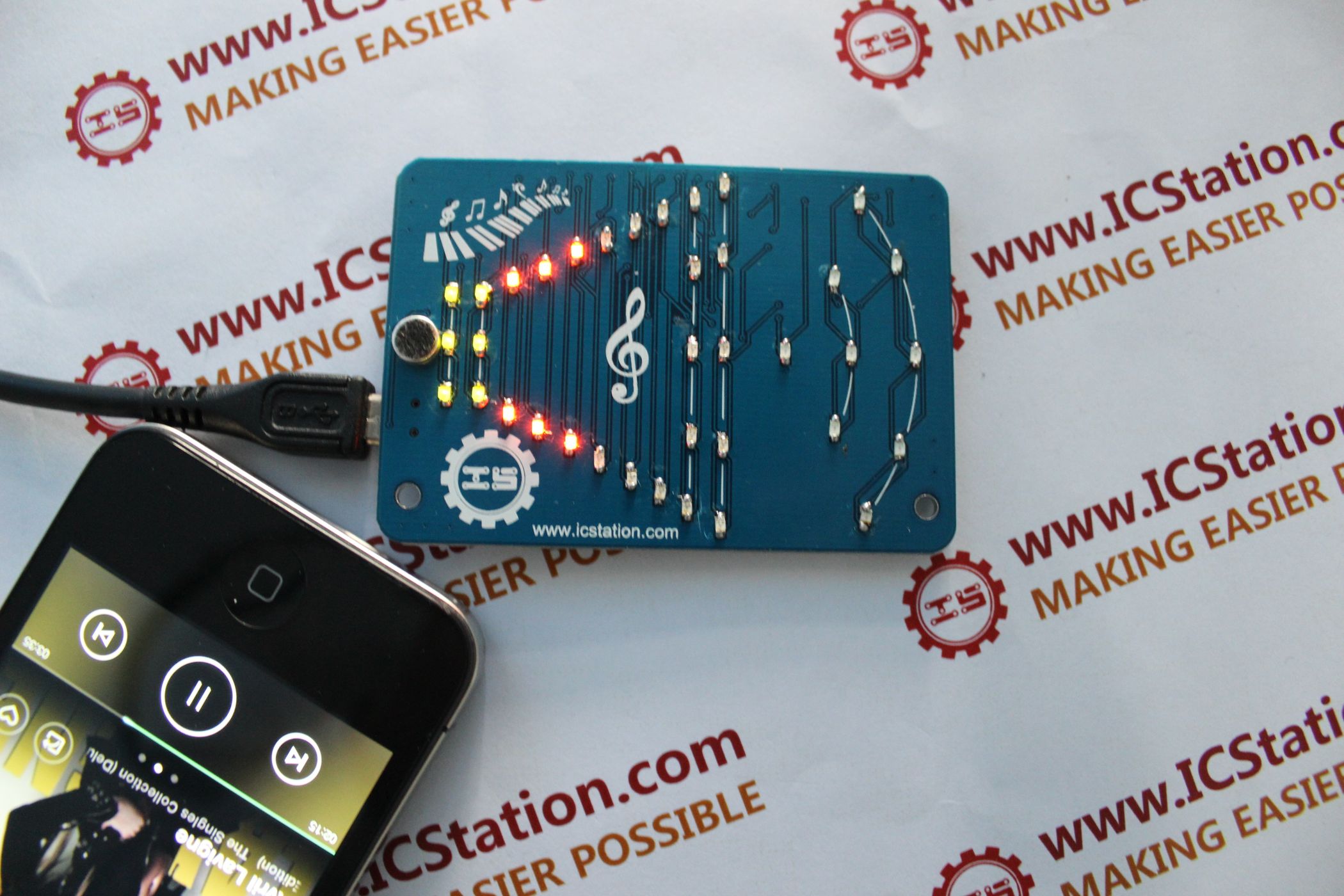 ICStation Sound Level Indicator LED Lights-Colored LED Lights Go With the Music : 4 Steps ...