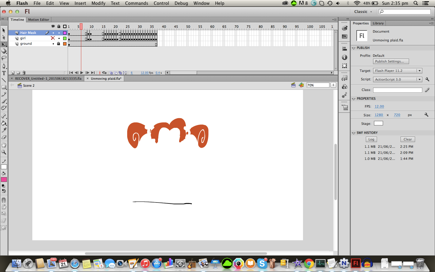 How to Create Unmoving Plaid ('Chowder Style') Animation in Flash CS6 ...