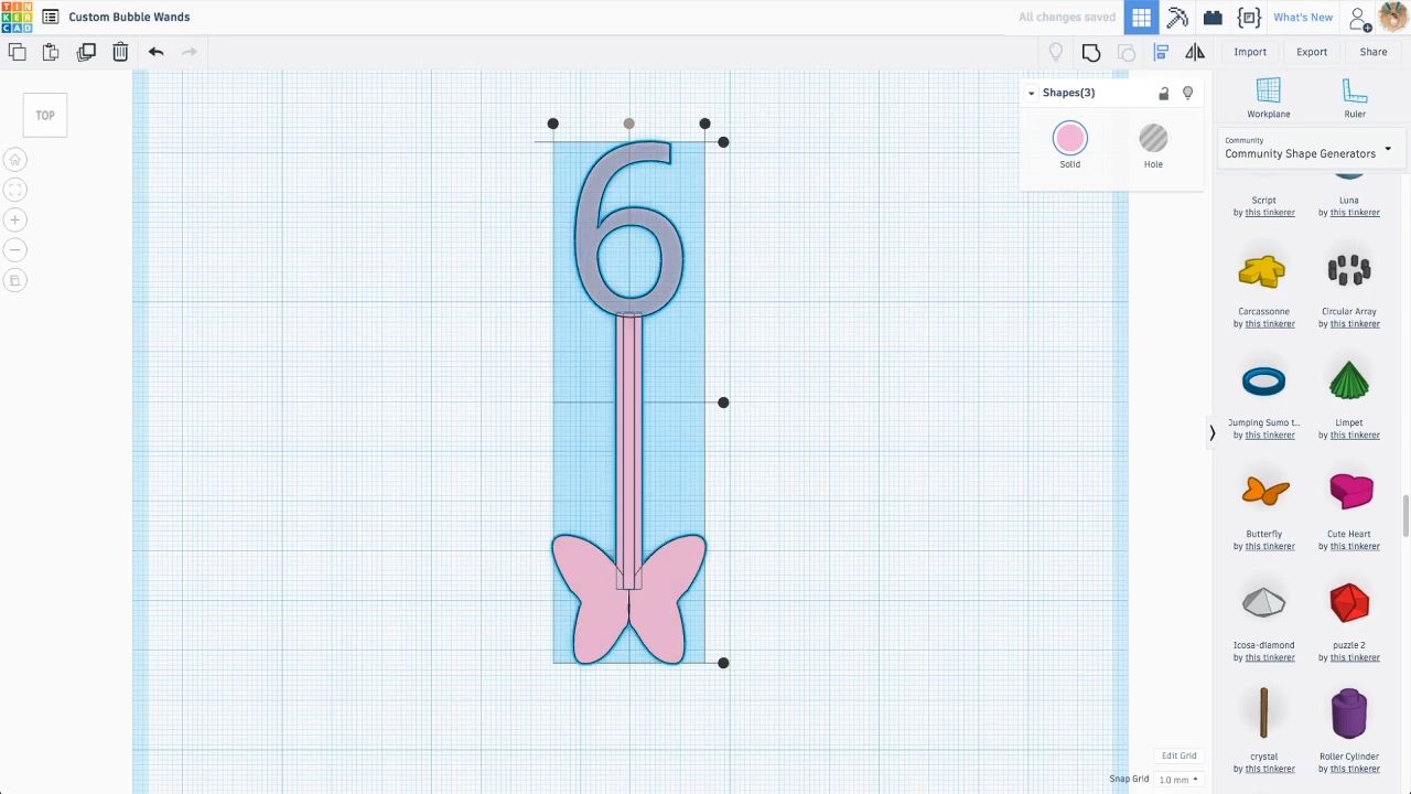 Custom Bubble Wands - Tinkercad