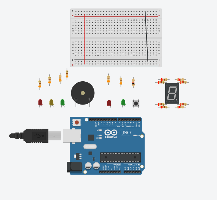 Traffic Lights With Working Pedestrian Button With a 7 Segment Timer ...