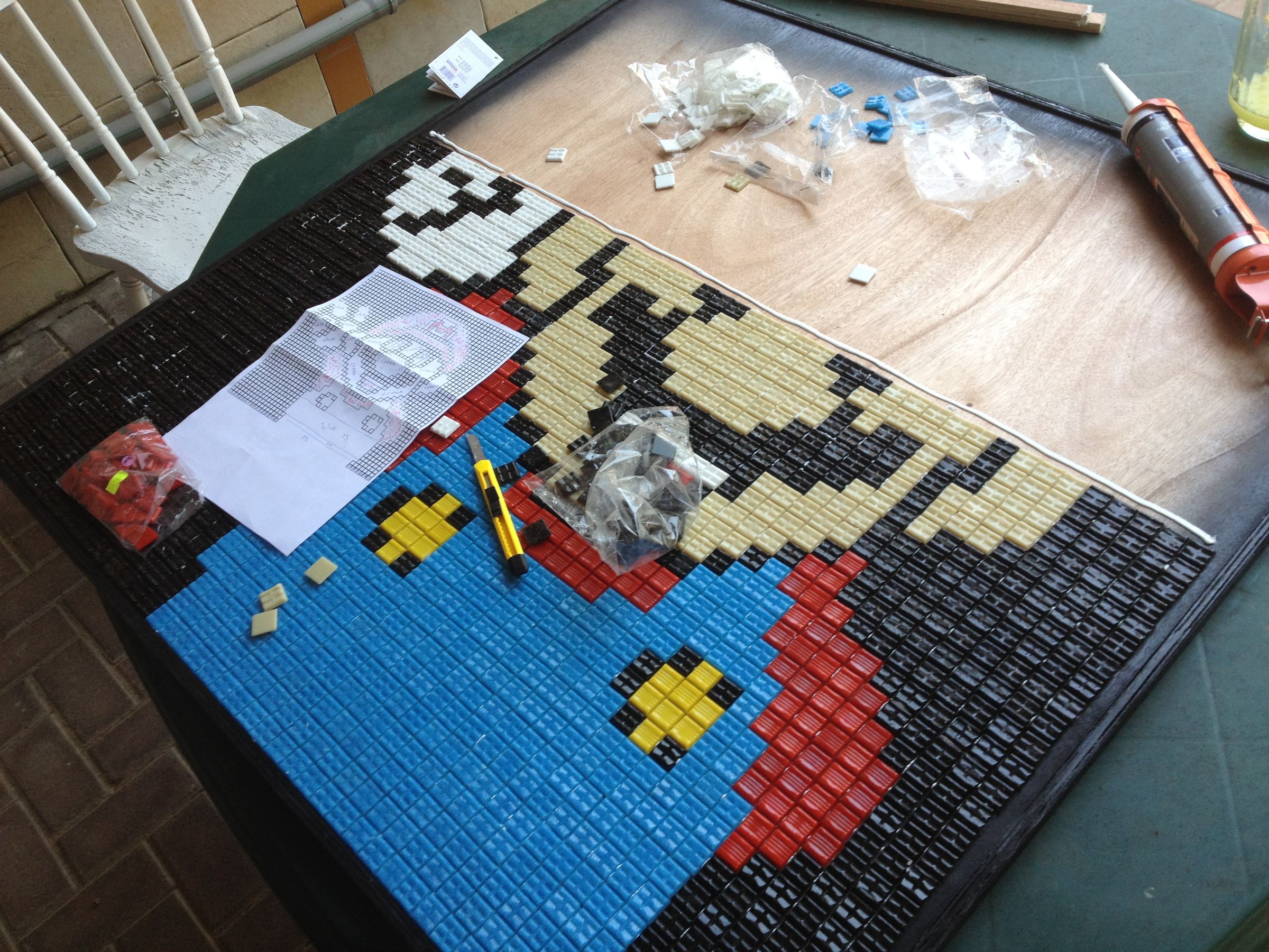 Super Mario Mosaic Table /Table Cover : 6 Steps (with Pictures ...