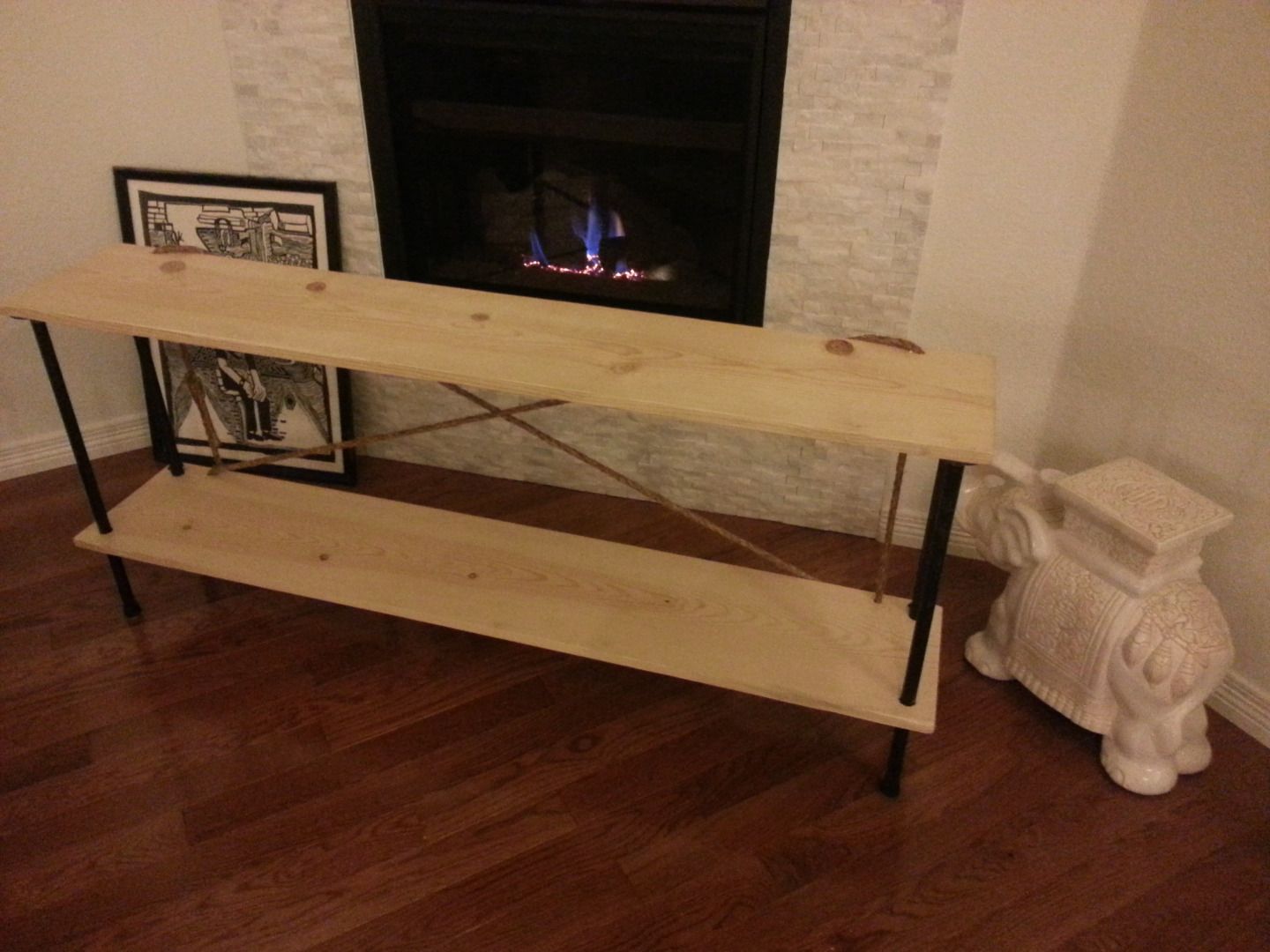 $100 Industrial Console Table - Rope, Wood & Iron : 13 Steps (with ...