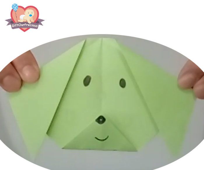Origami Dog Face Folding Steps (Easy Paper Folding) : 4 Steps (with ...