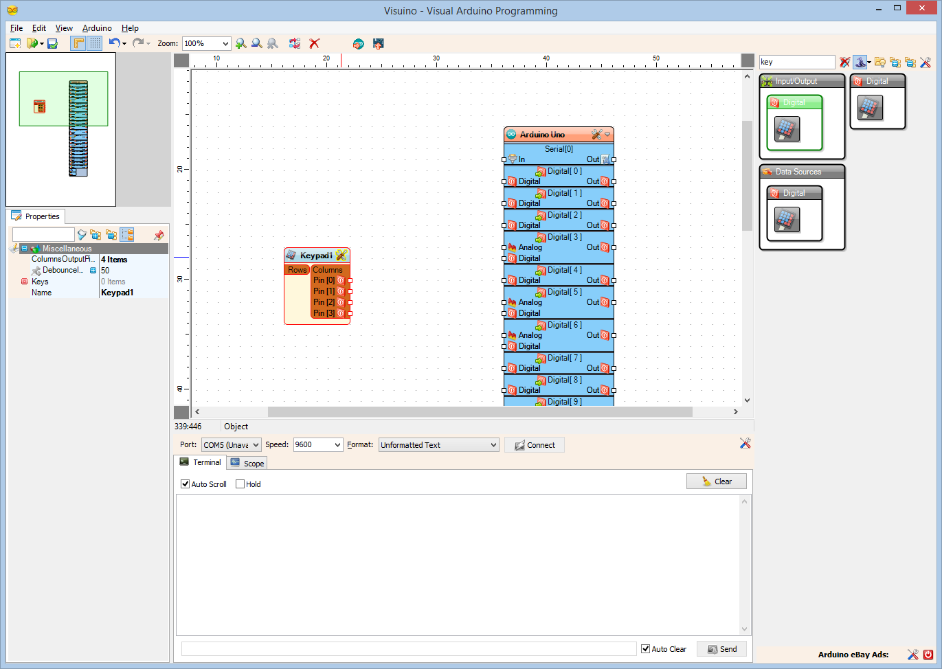 Arduino Nano: Matrix Keypad With Visuino : 10 Steps (with Pictures ...
