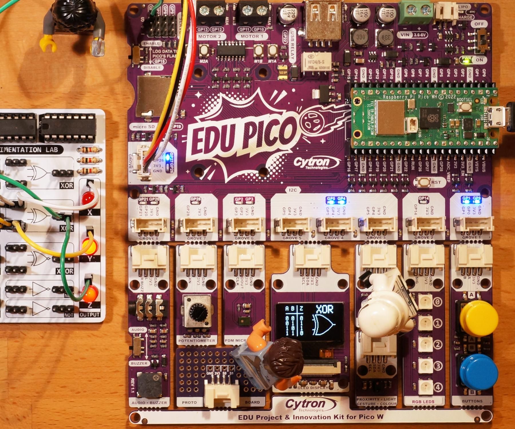 Logic Gate Analyser With Cytron EDU PICO or Adafruit CLUE Demonstrated With MH-EDU-Electronics ...