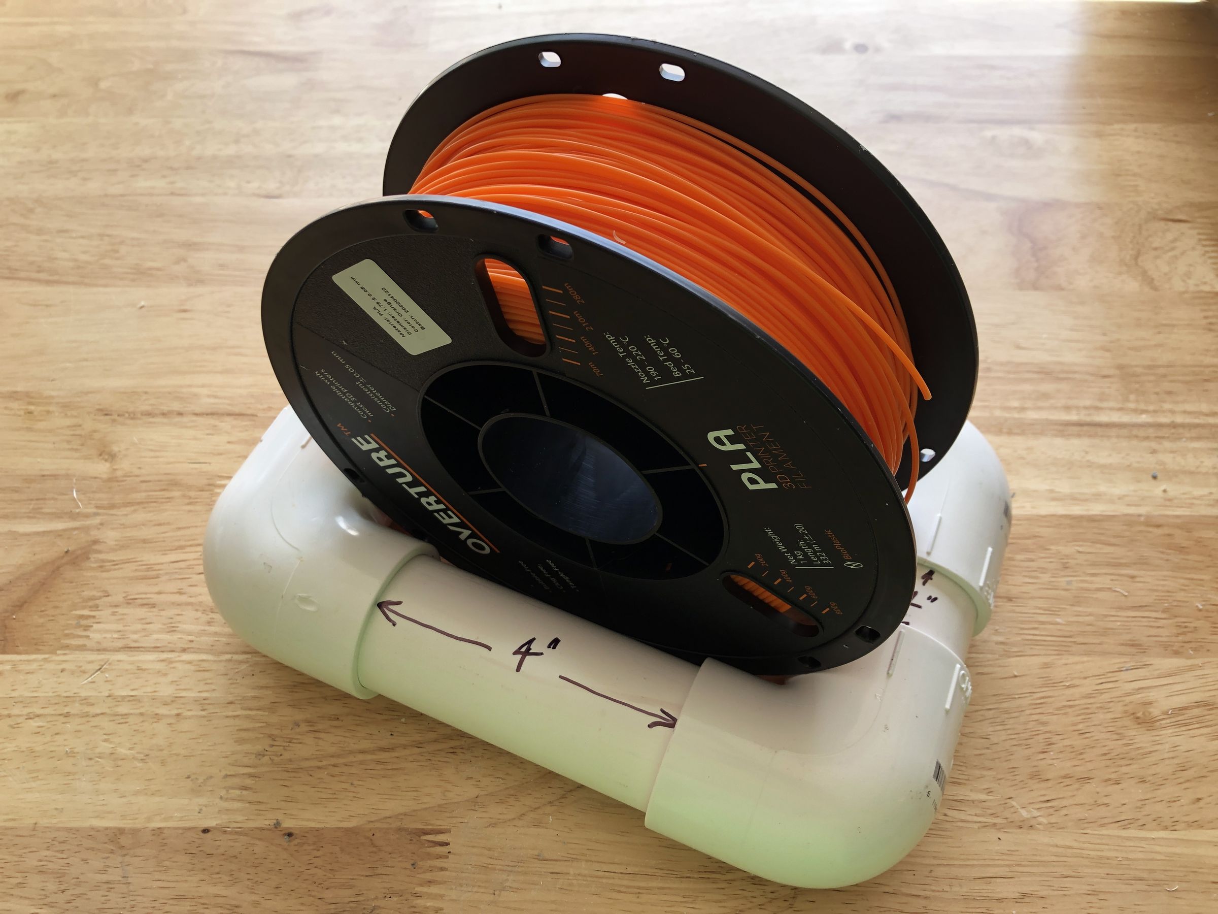 PVC 3D Printer Filament Bobbin Holder - Version 1.0 (with Pictures ...