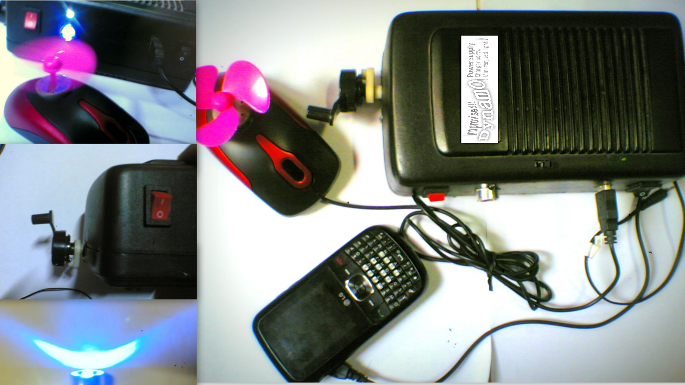 IMPROVISED DYNAMO POWER SUPPLY(with Charger Ports,led Light,mini Fan ...