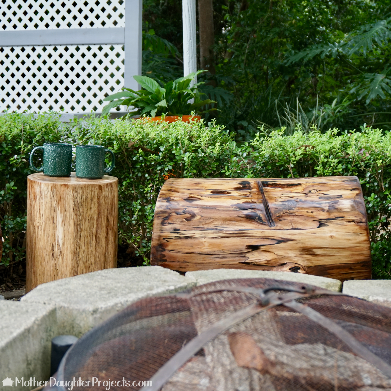 Log and Concrete Fire Pit Benches : 7 Steps (with Pictures) - Instructables