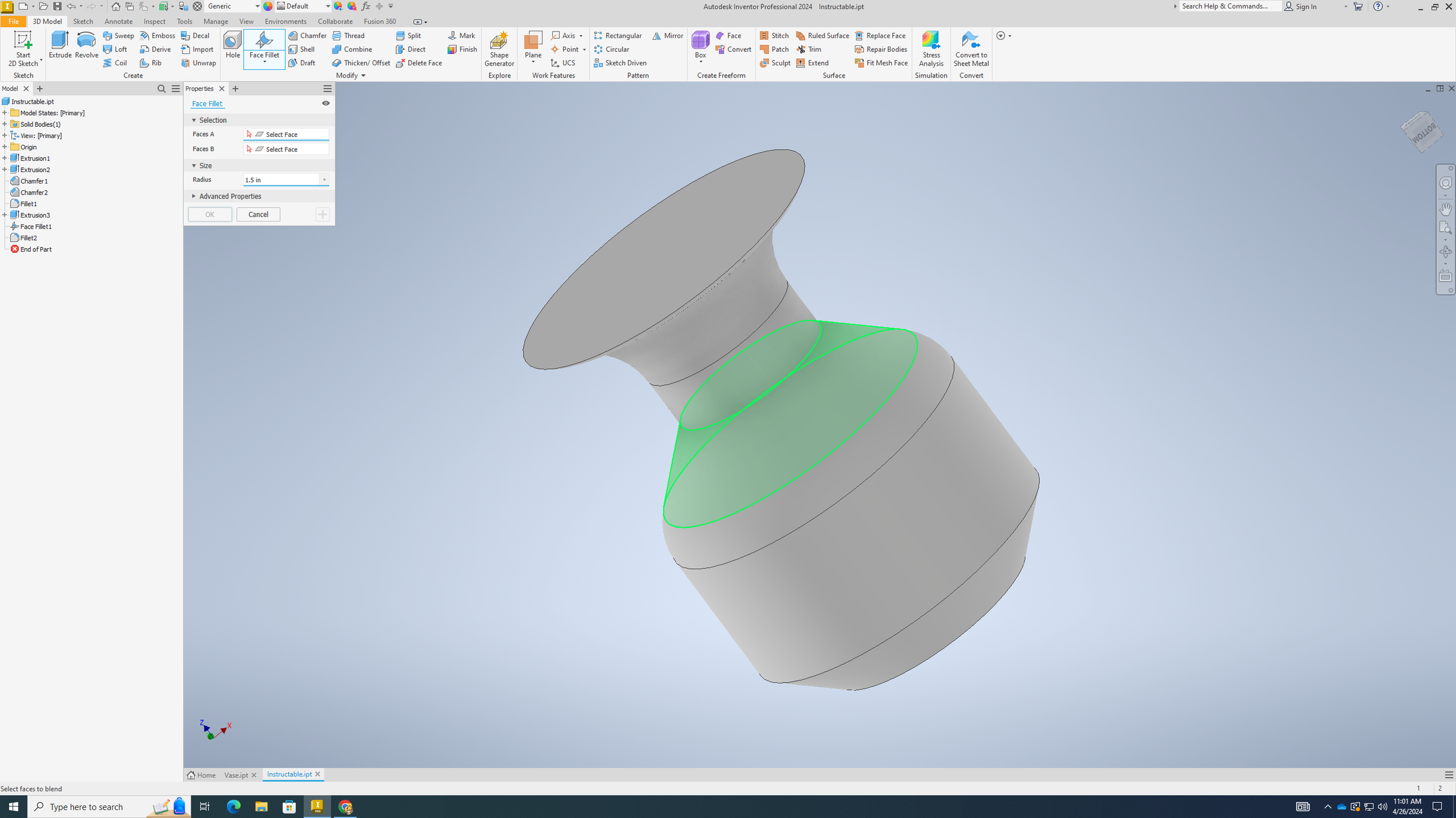 Simpe Vase for Flowers Made With Autodesk Inventor : 12 Steps ...