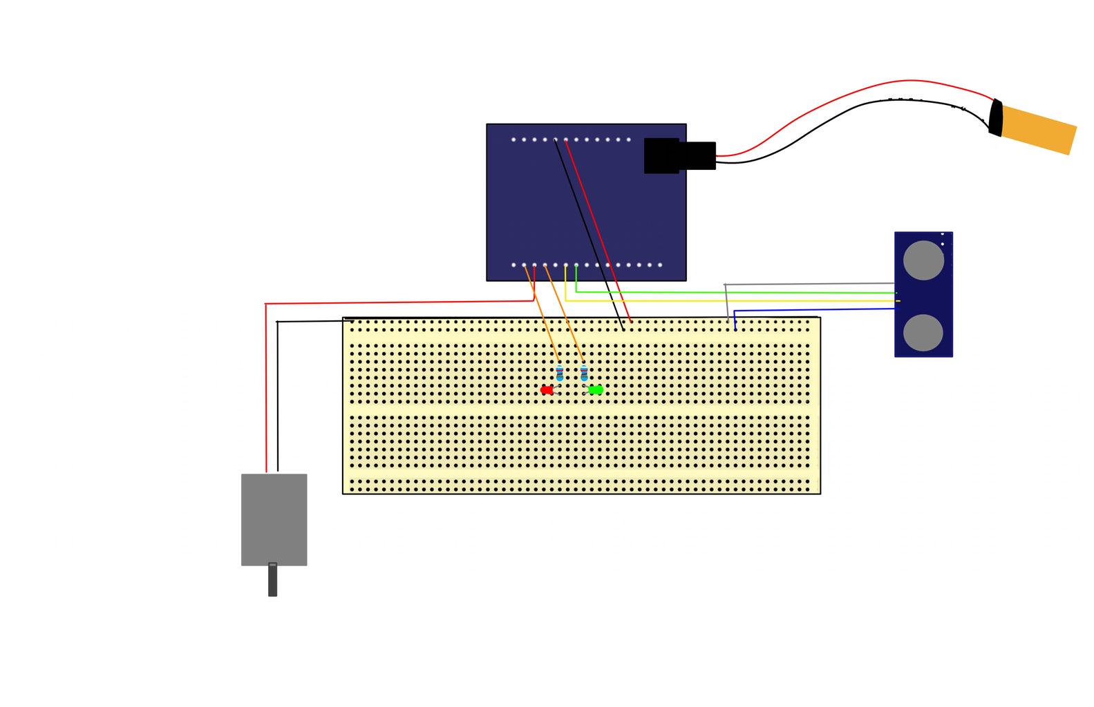 Controlling Dc Motor With An Ultrasonic Sensor With Conformation Leds 4 Steps Instructables
