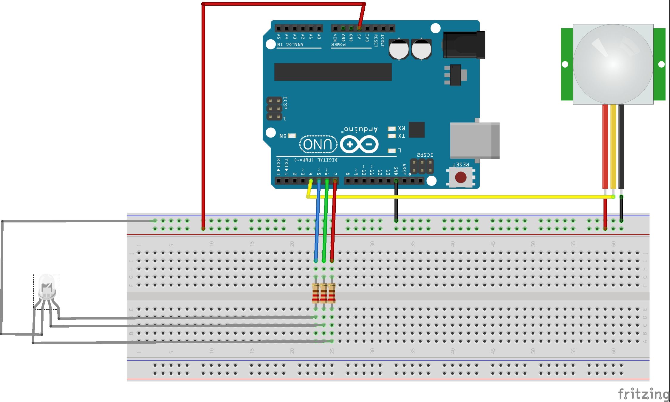 Interactive Flower Pot - Arduino Motion Activated RGB Led : 4 Steps ...