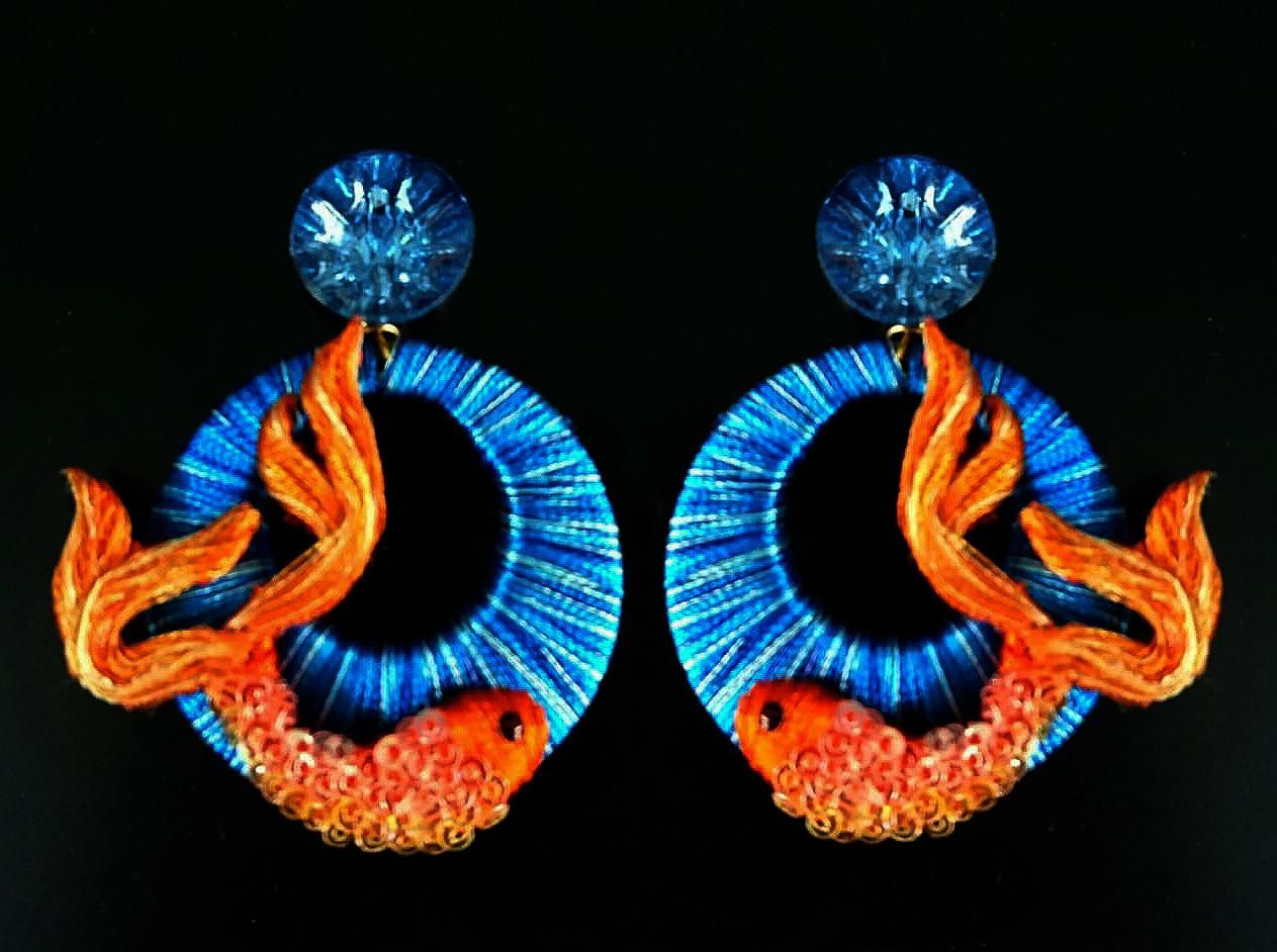 Fish Silk Thread Ear Rings : 7 Steps - Instructables