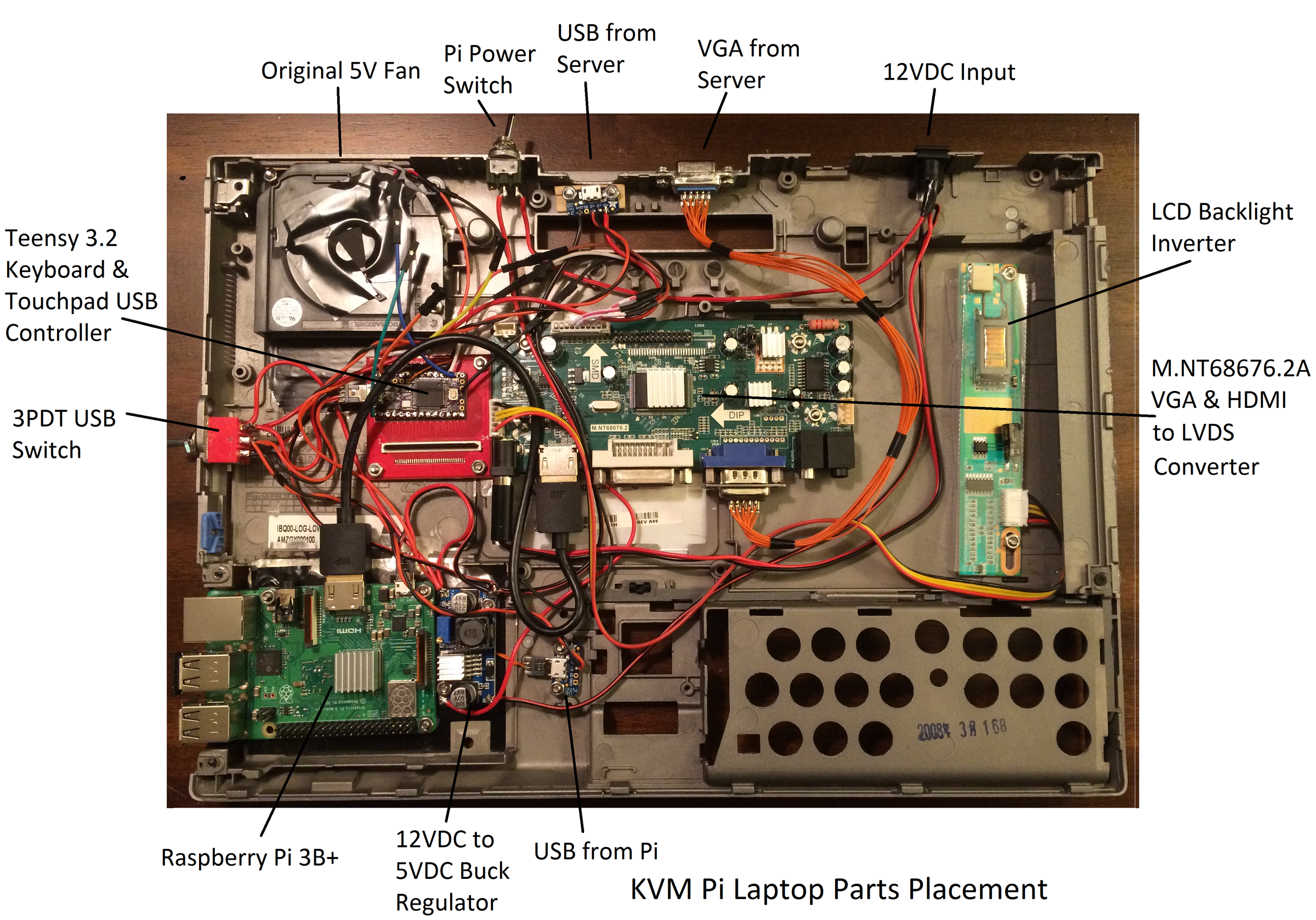 DIY Portable KVM Crashcart From Recycled Laptop Provides VGA Display ...