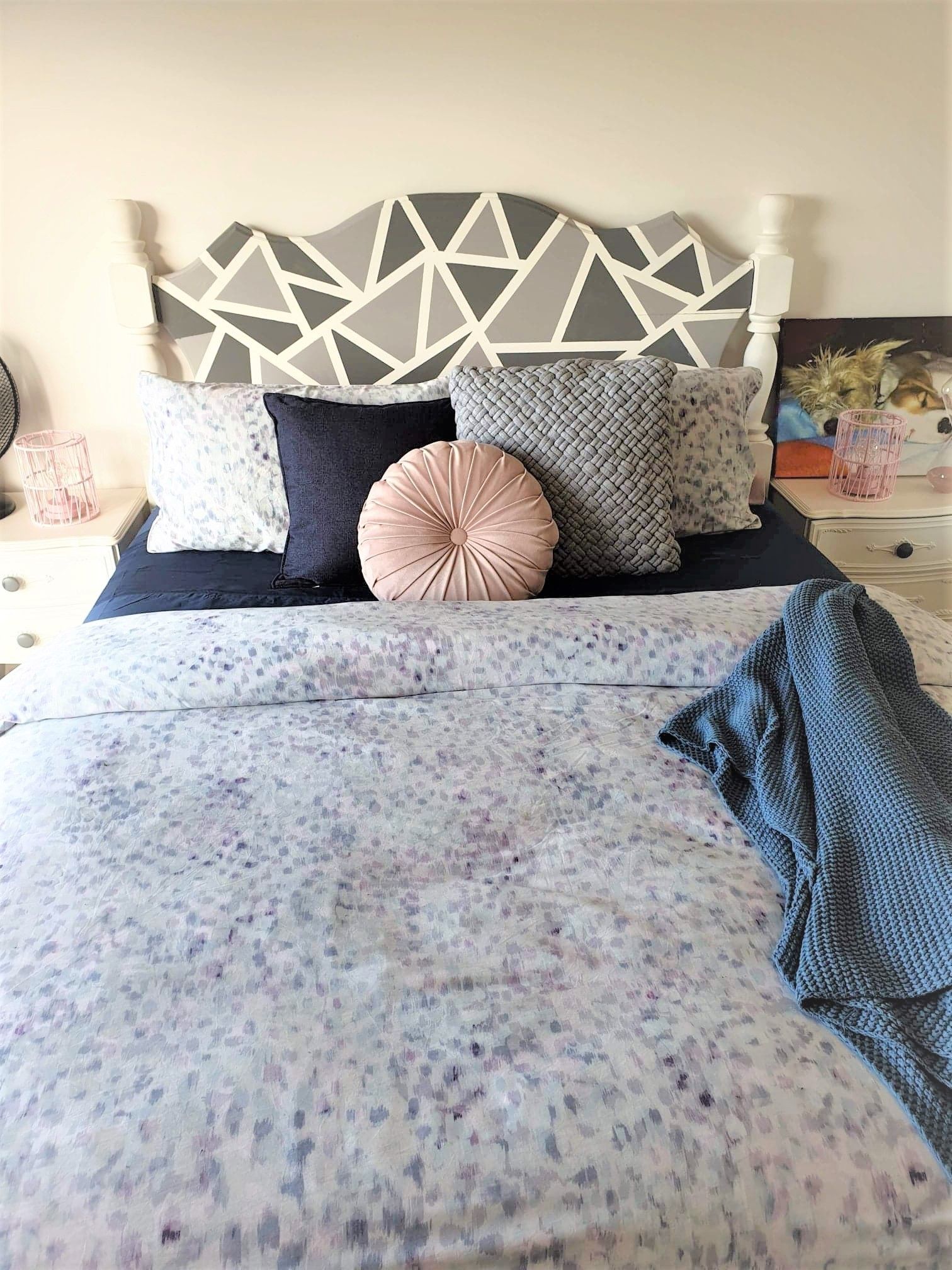 How to Paint a Geometric Design on an Old Headboard : 9 Steps (with ...