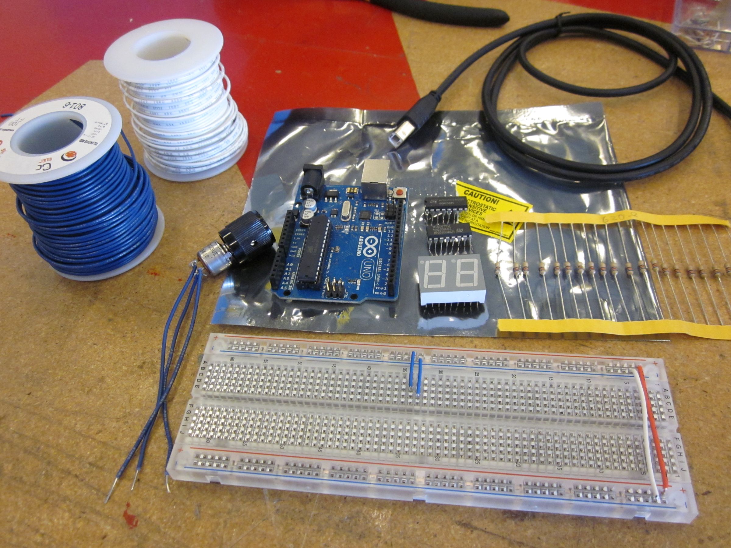 Arduino Powered 7 Seg LED Display Using Shift Registers - I Made It at TechShop : 4 Steps ...