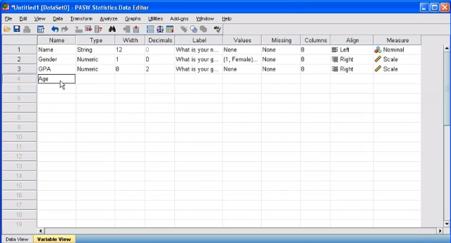 Defining Variable Spss 13b Instructables