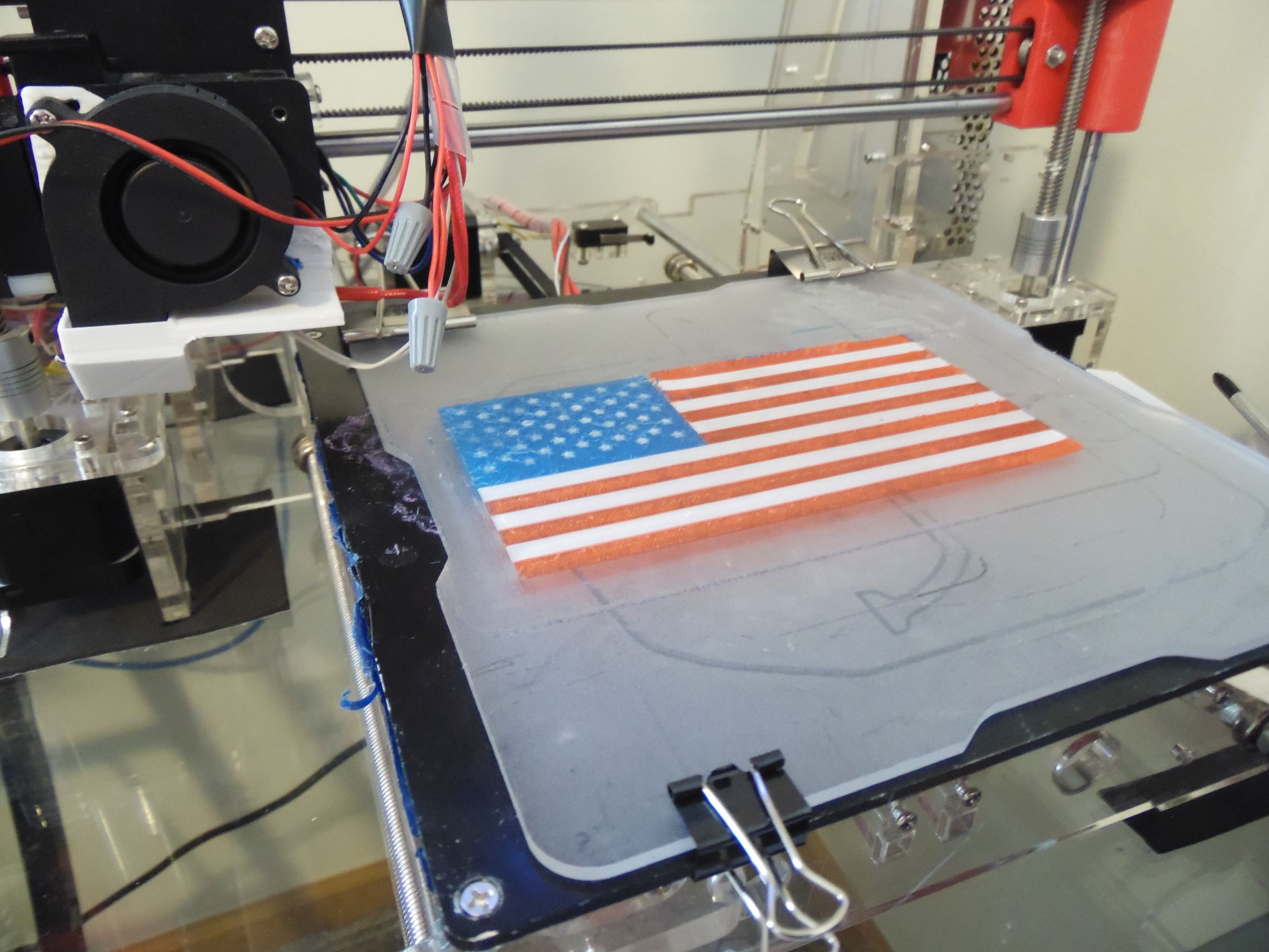 3D Printed American Flag - Multicolor Single Extruder Printing : 5 ...