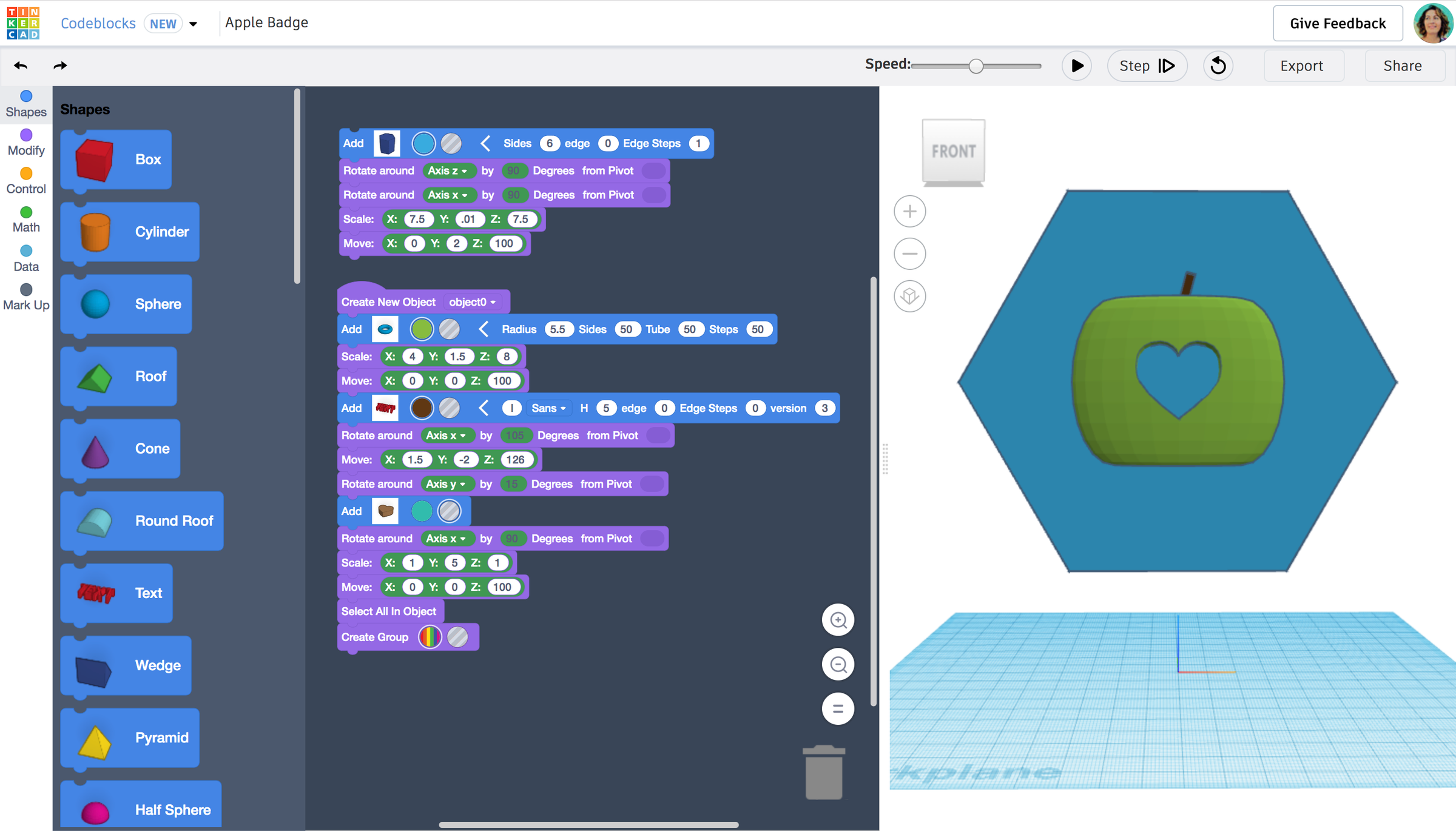 Badges With Tinkercad Codeblocks : 6 Steps (with Pictures) - Instructables