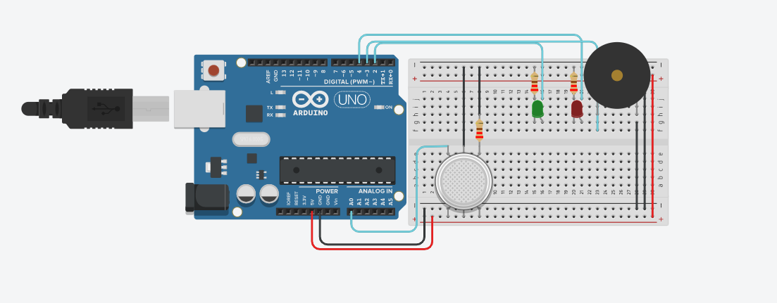 Anay Shah - Gas Detector - Arduino Tinkercad : 5 Steps - Instructables