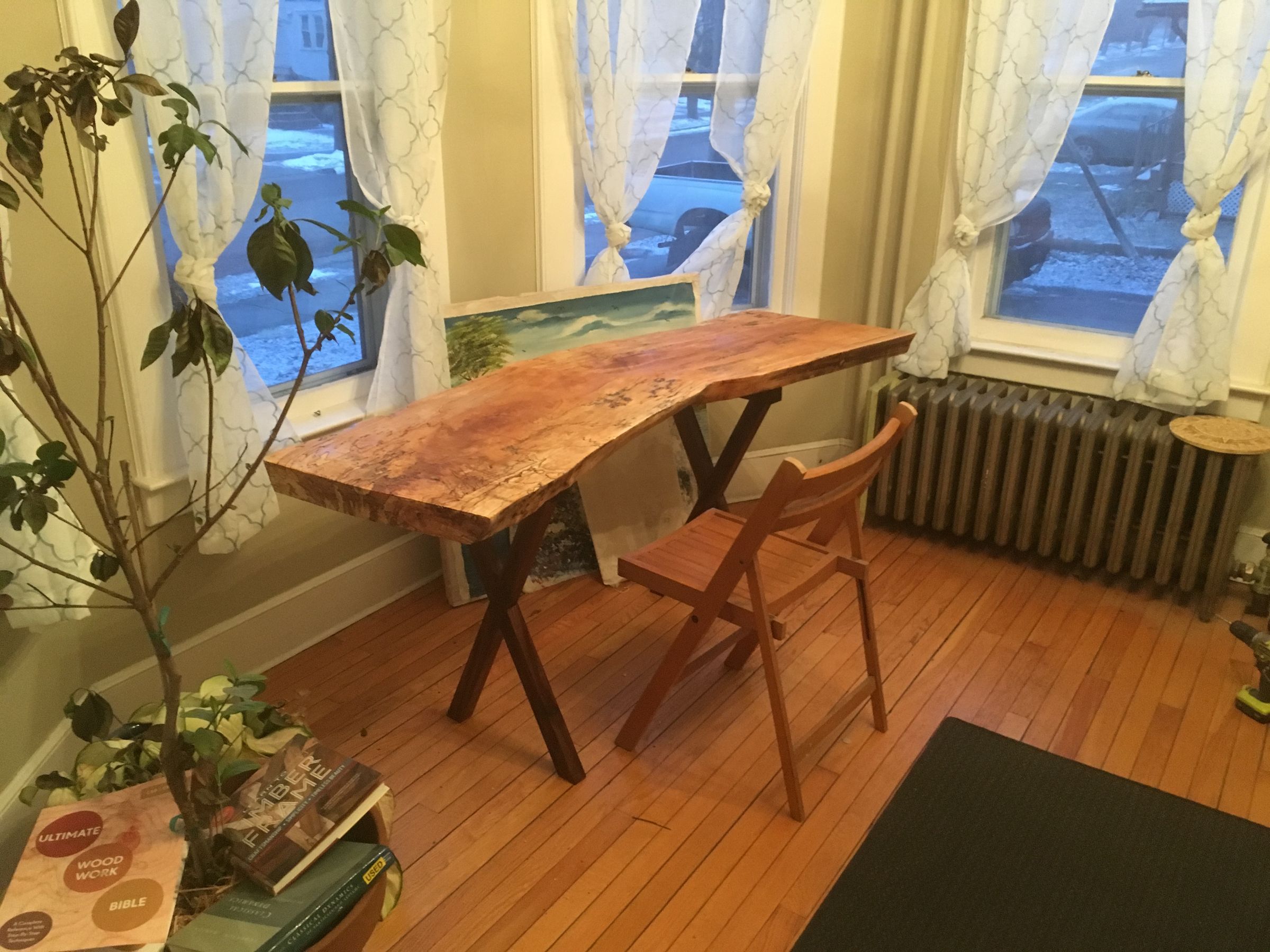 Live Edge Spalted Maple and Black Walnut Modern Office Desk : 5 Steps ...