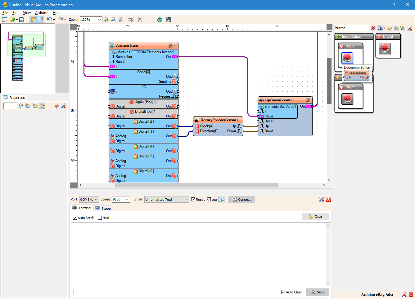 Arduino Nano and Visuino: Save Rotary Encoder Value in EEPROM : 11 ...