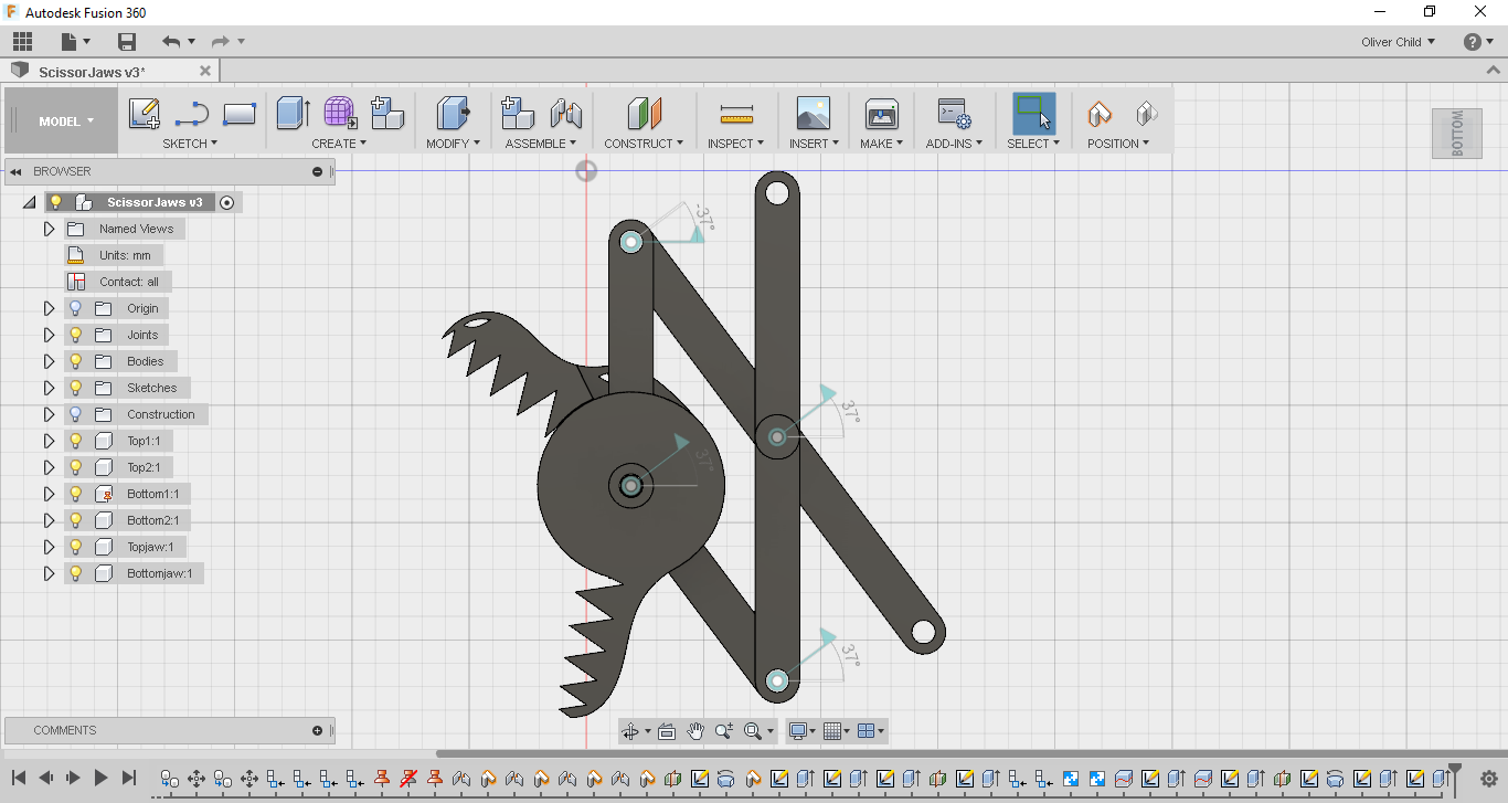 Designing Scissor Jaws in Fusion : 11 Steps (with Pictures) - Instructables