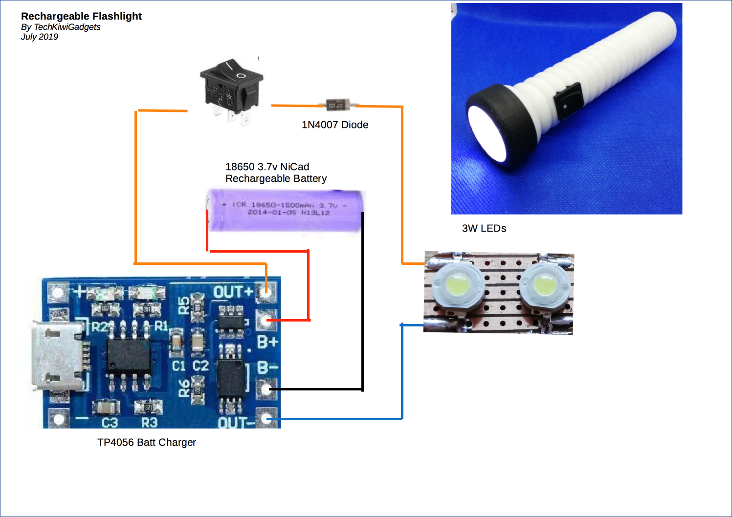 USB Rechargeable Eco Friendly Flashlight : 4 Steps (with Pictures ...