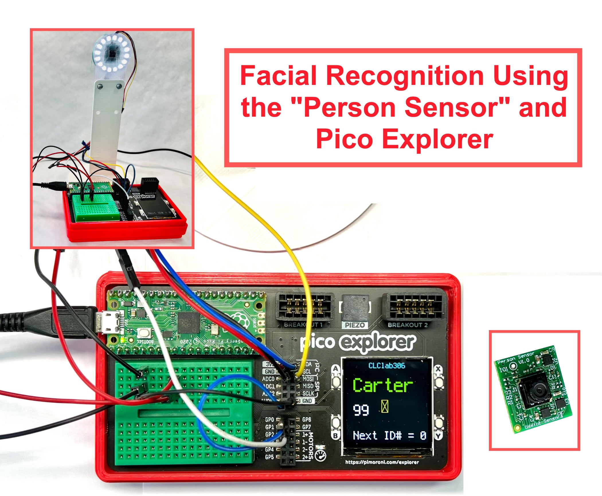 Facial Recognition Using The “person Sensor” And Pico Explorer 9 Steps Instructables
