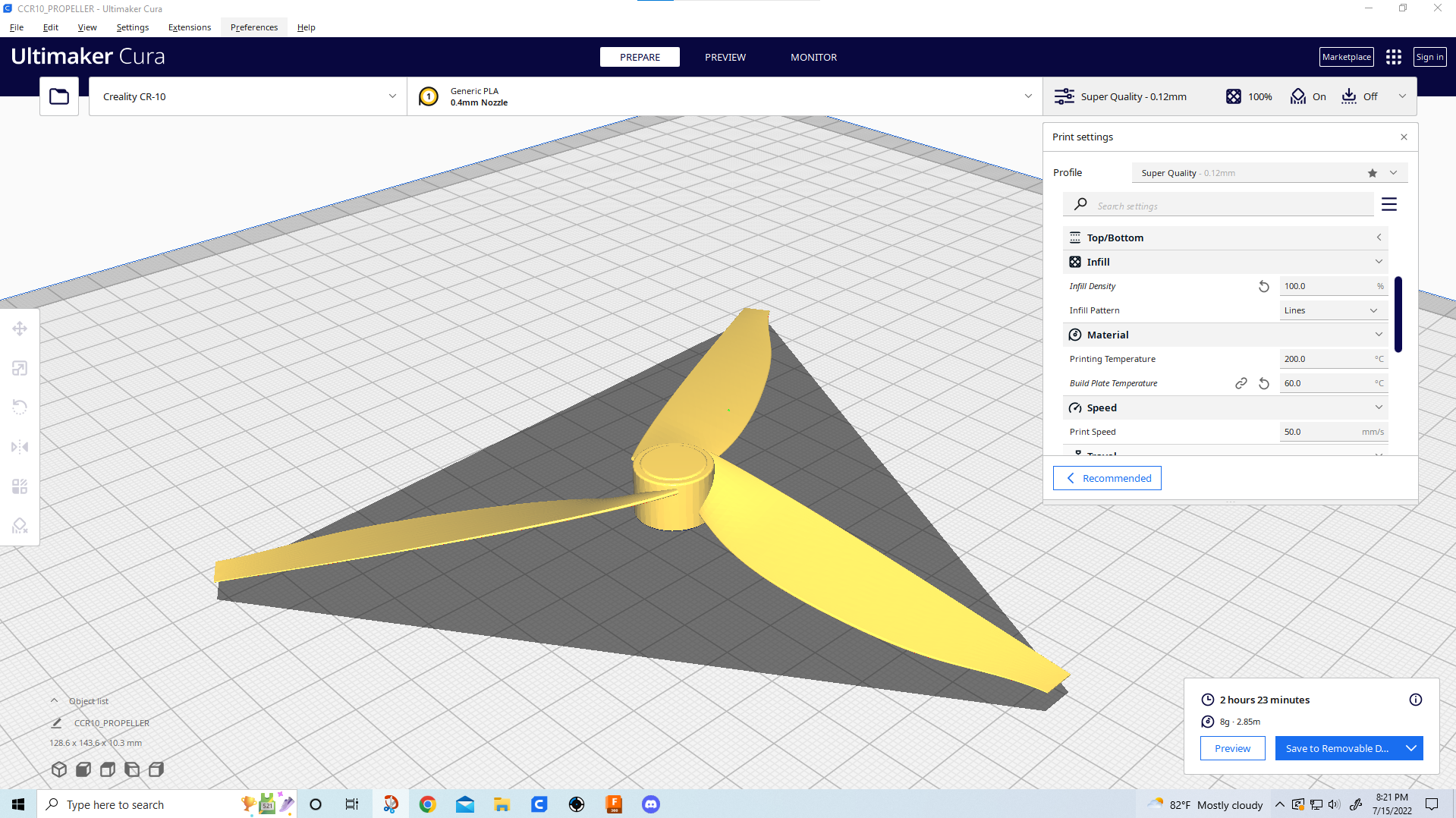 3D Printed Spinning Gear Propeller : 3 Steps (with Pictures ...