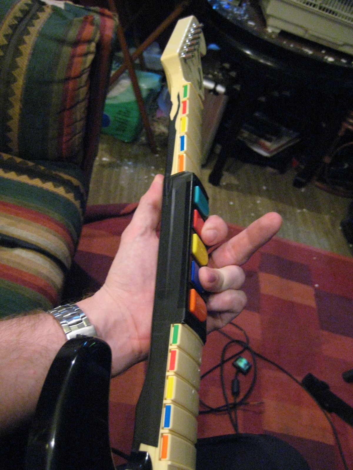Rock Band Guitar Mod: Guitar Hero Buttons and Strum Bar : 17 Steps ...